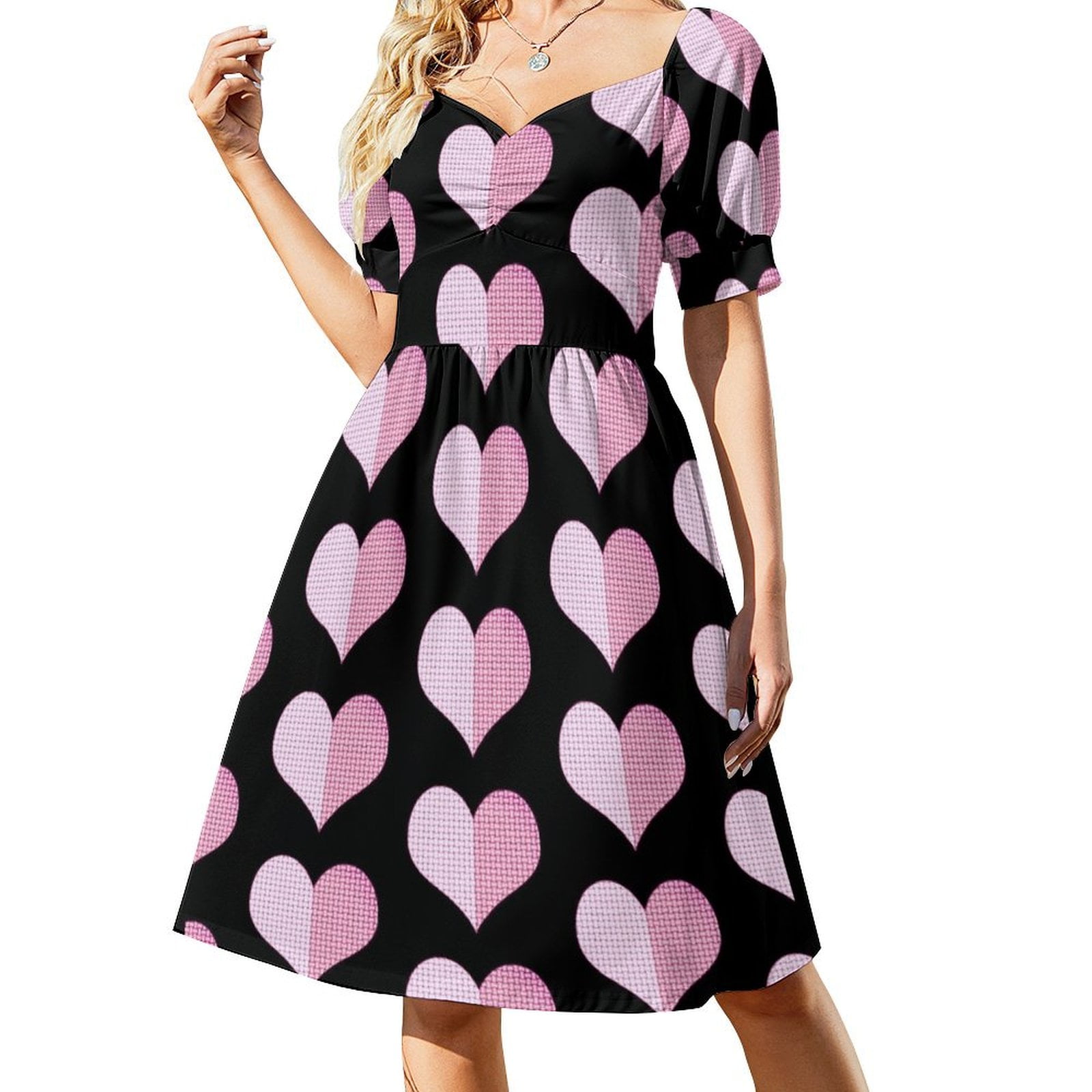 Pink heart Sleeveless Dress short dresses daring evening dress ladies ...