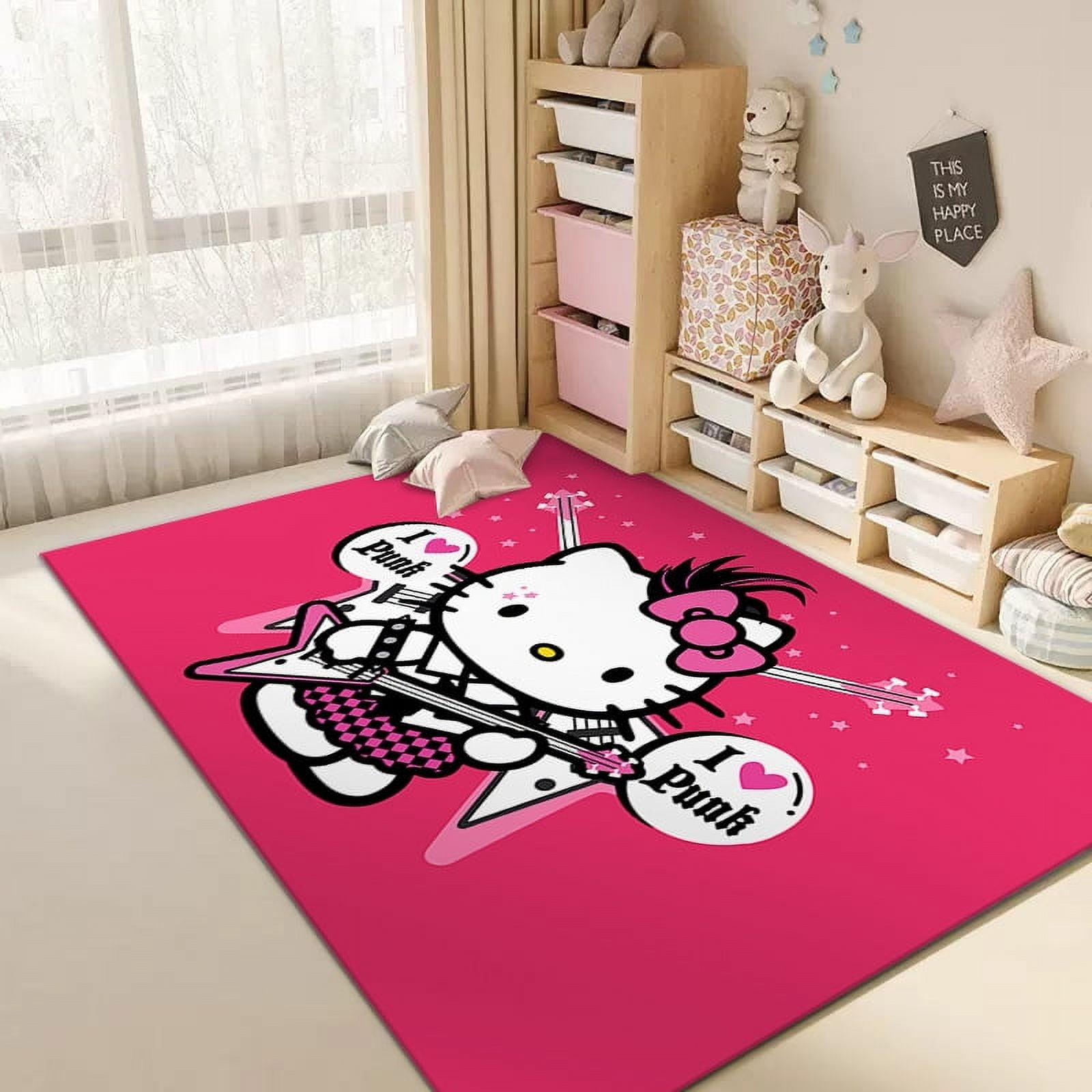 Pink hello Kitty cartoon living room carpet Home carpet Room coffee ...