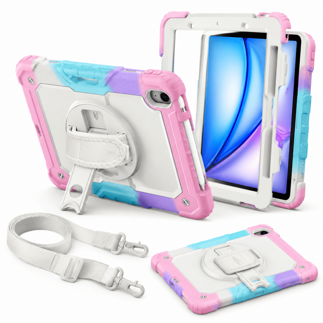 Pink iPad Air 11-inch Heavy Duty Protective Case with Screen Protector ...