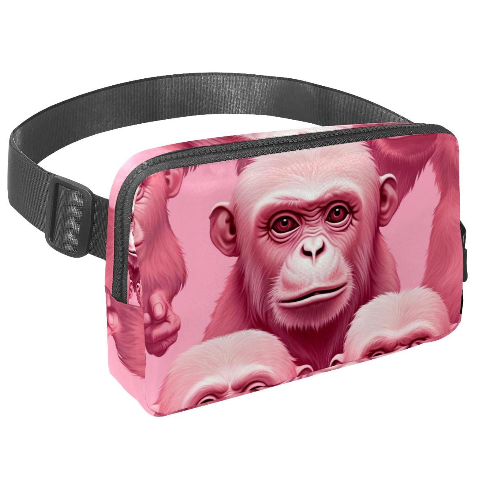 Pink monkey orangutan Adjustable Lightweight Waist Packs Fanny Packs ...