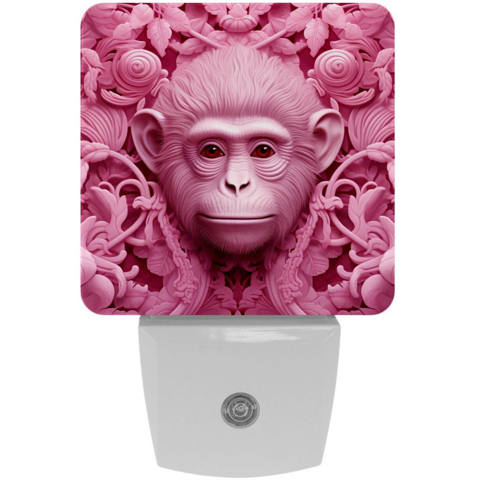 Pink monkey orangutan LED Square Night Light - Energy Efficient and ...
