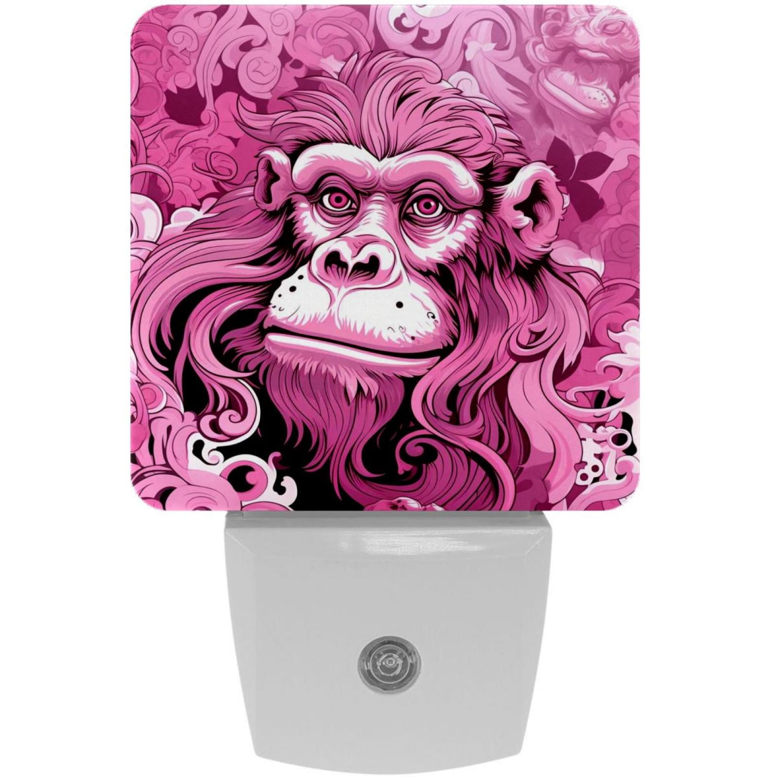 Pink monkey orangutan LED Square Night Light - Energy Efficient and ...