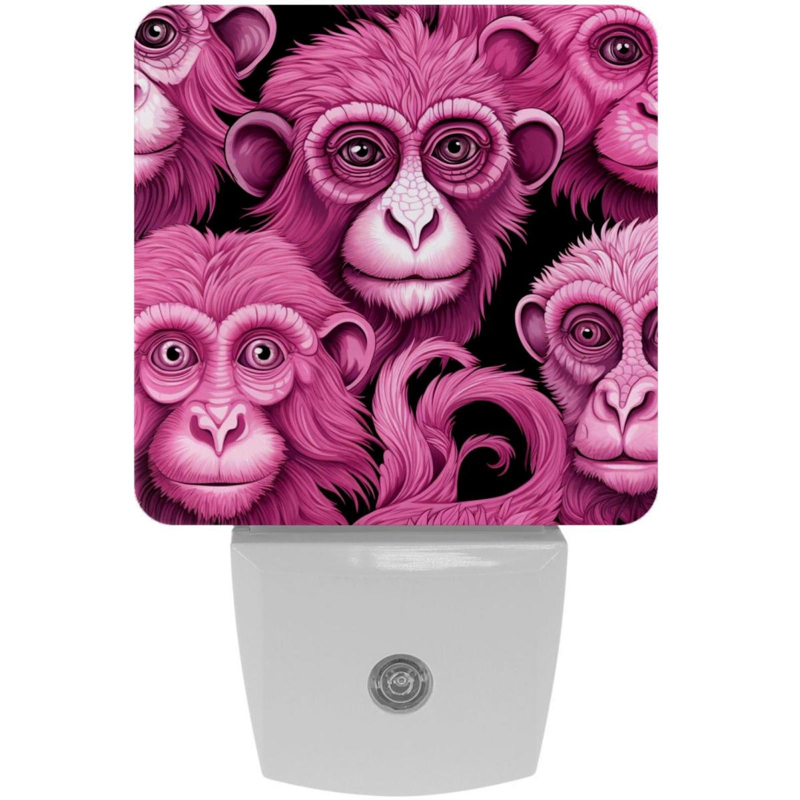 Pink monkey orangutan LED Square Night Lights for Bedroom and Living ...