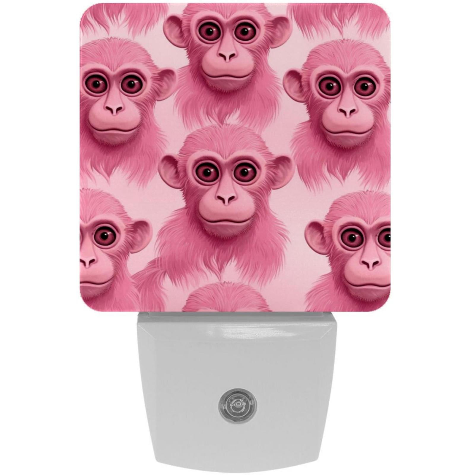 Pink monkey orangutan LED Square Night Lights - Bedside Lighting ...