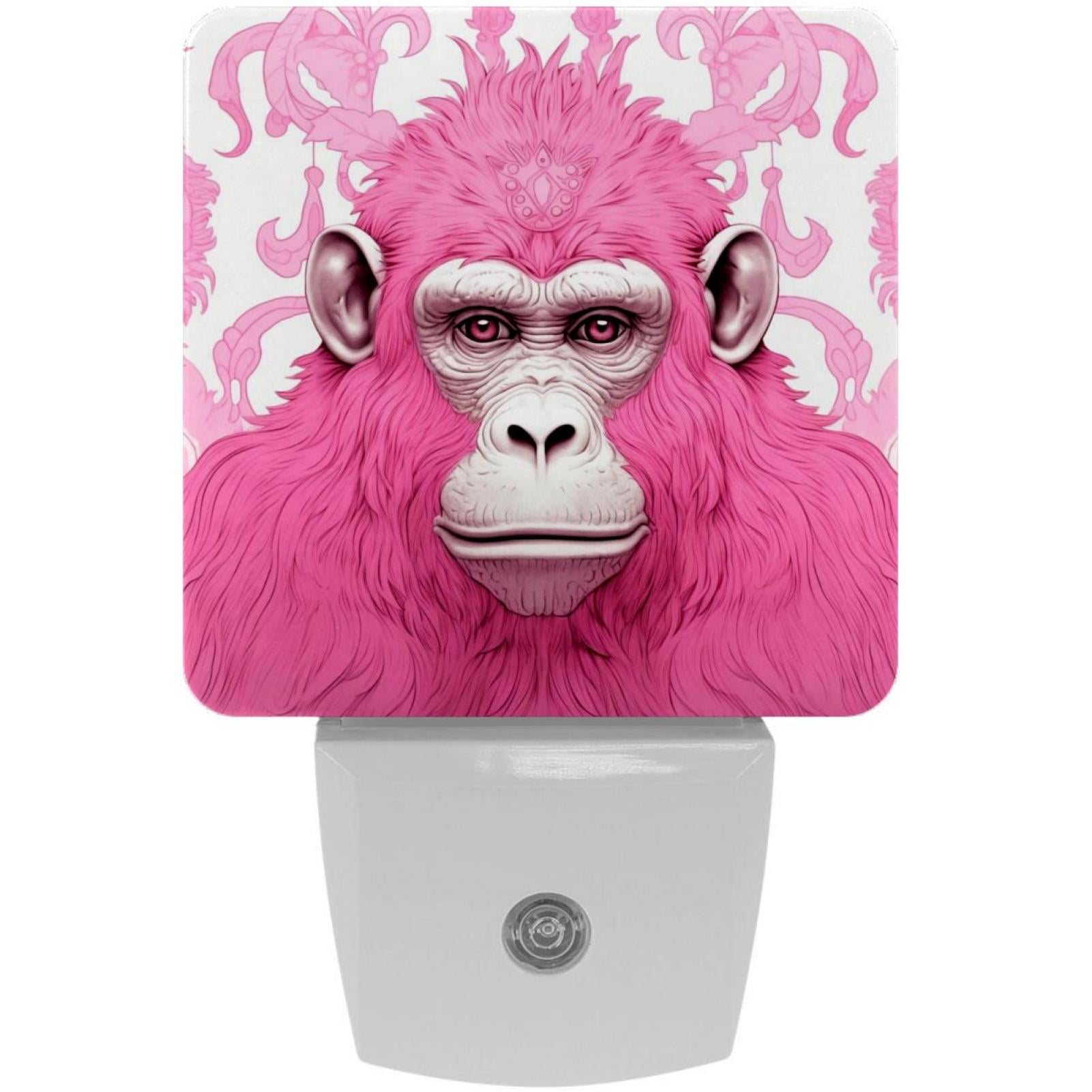 Pink monkey orangutan LED Square Night Lights - Bright and Compact ...