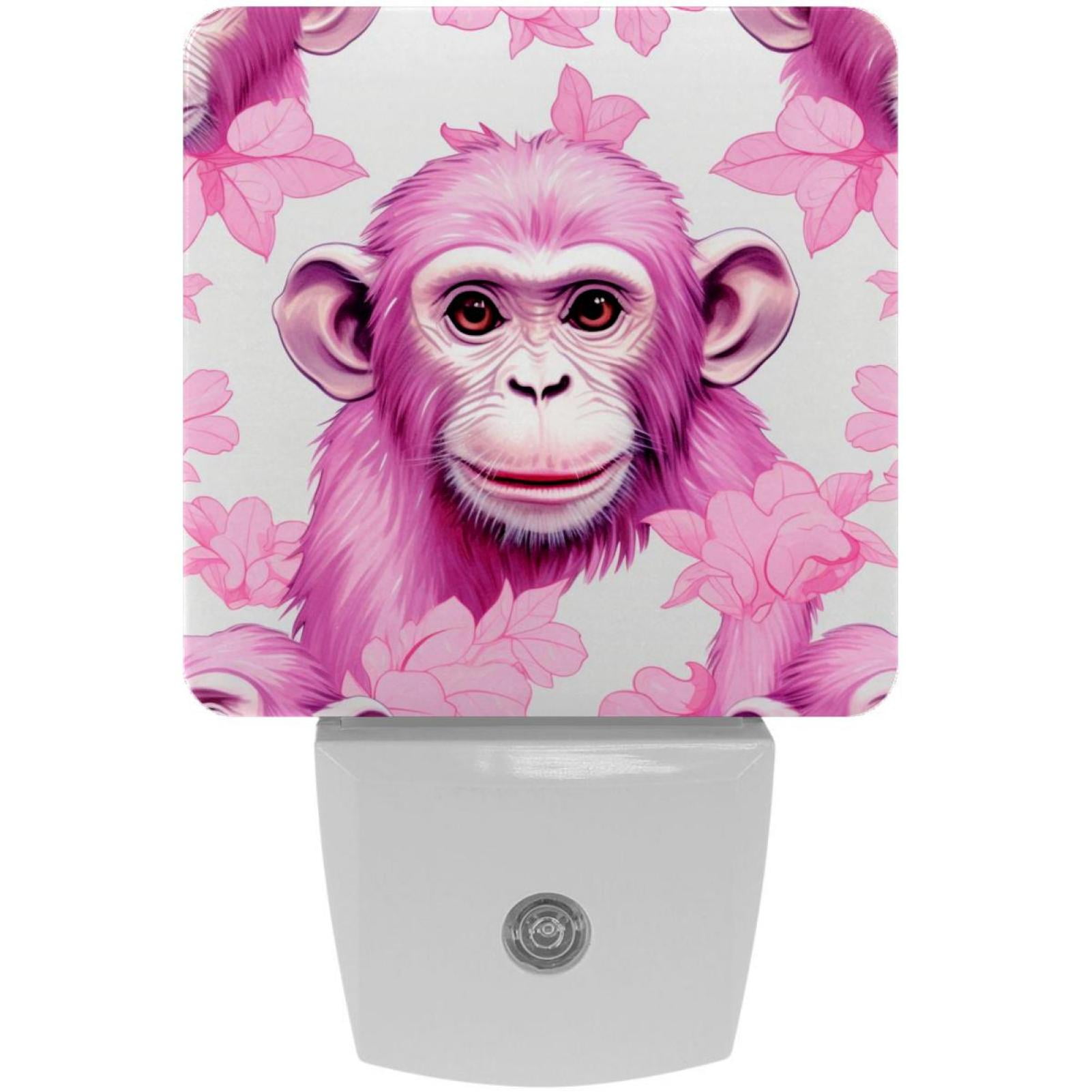 Pink monkey orangutan LED Square Night Lights - Bright, Energy ...