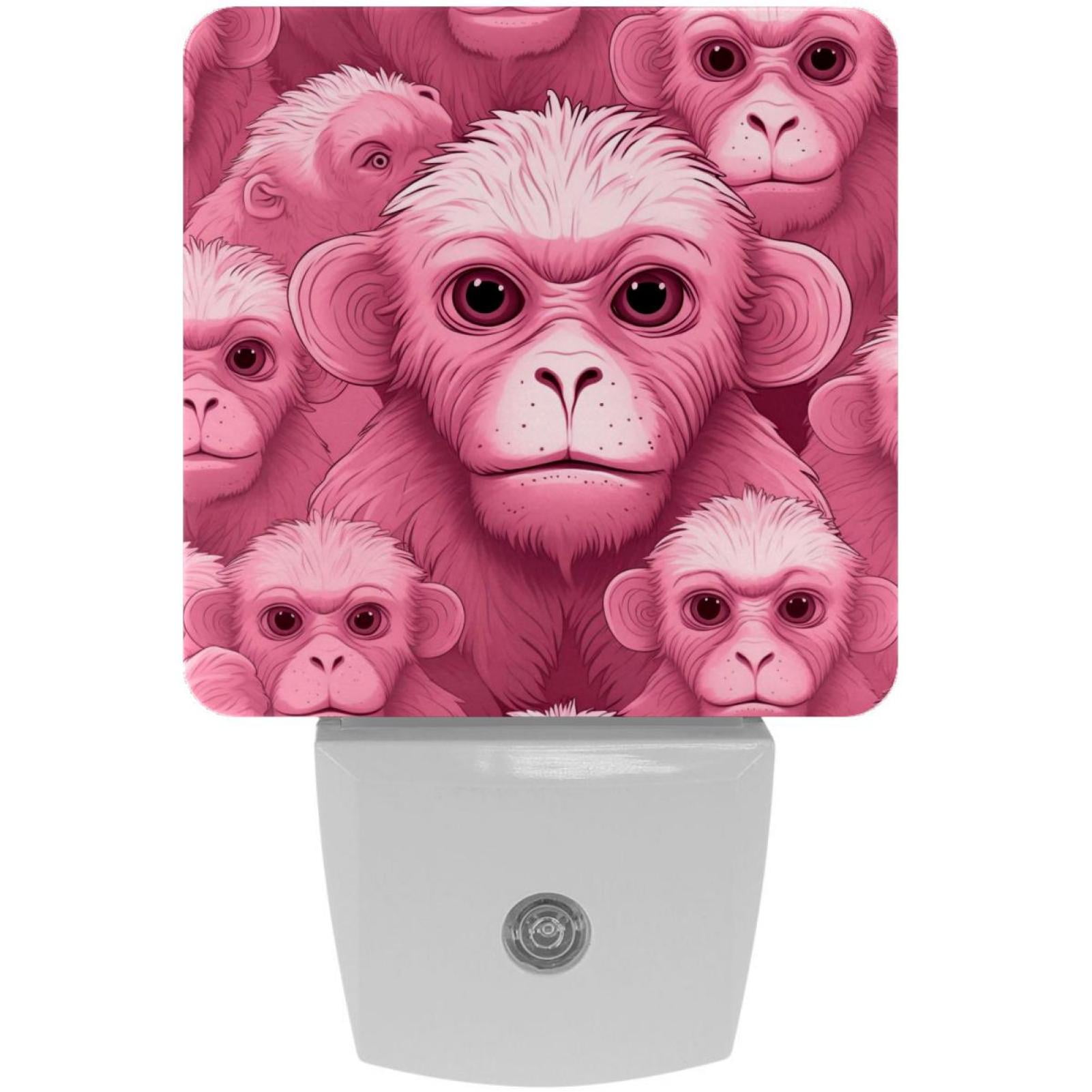 Pink monkey orangutan LED Square Night Lights: Compact and Energy ...