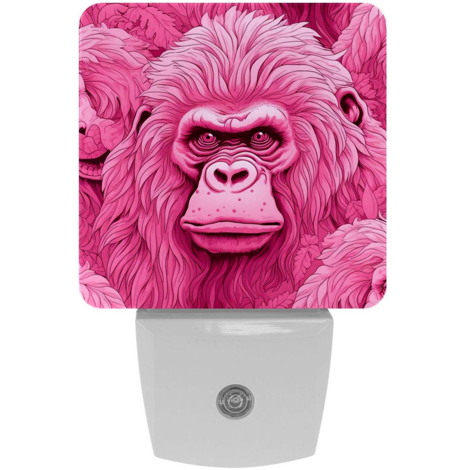 Pink monkey orangutan LED Square Night Lights - Compact and ...