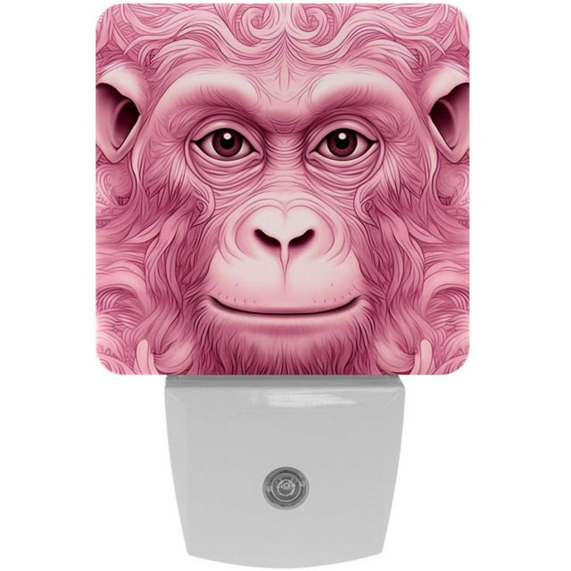 Pink monkey orangutan LED Square Night Lights - Elegant and Energy ...