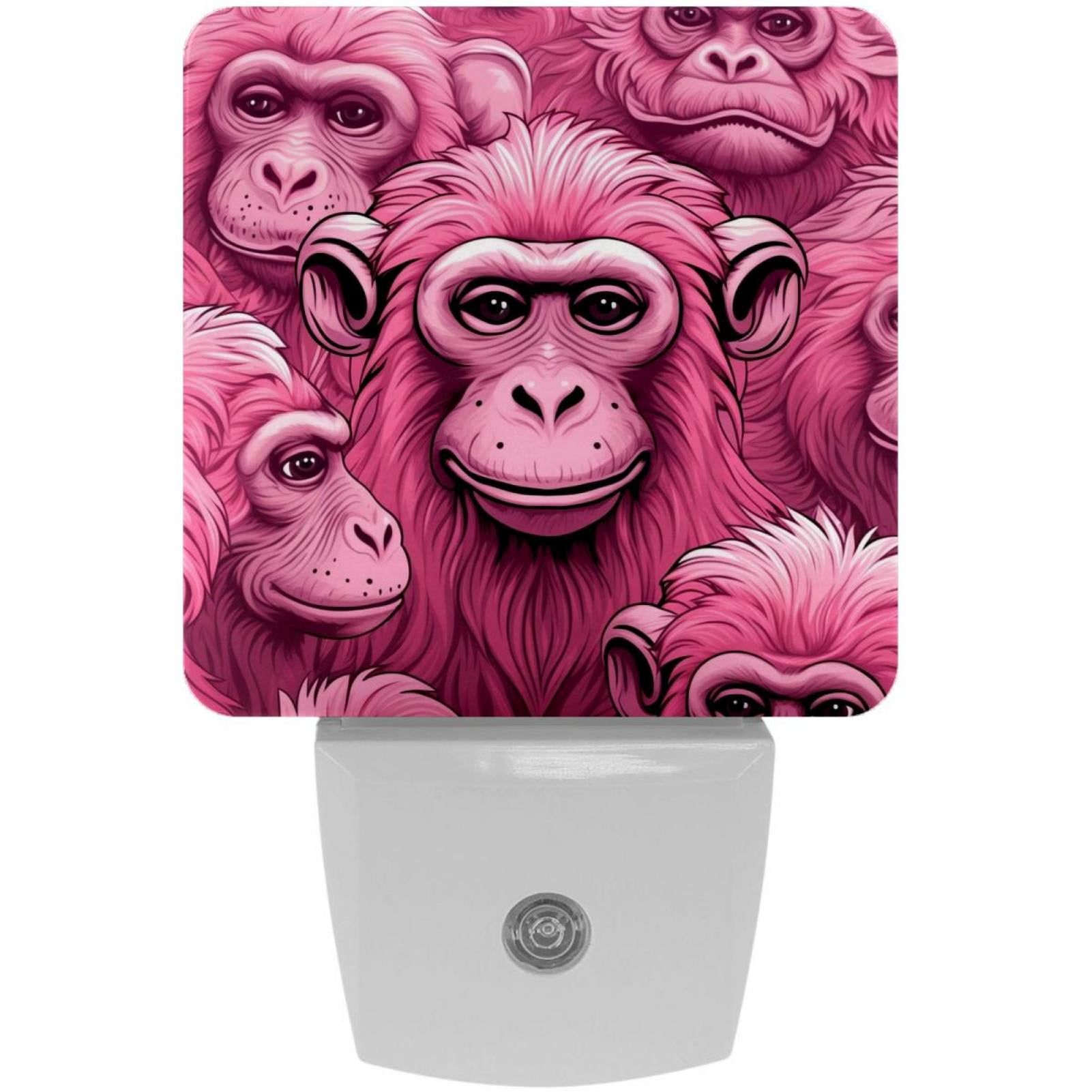 Pink monkey orangutan LED Square Night Lights - Elegant and Energy ...