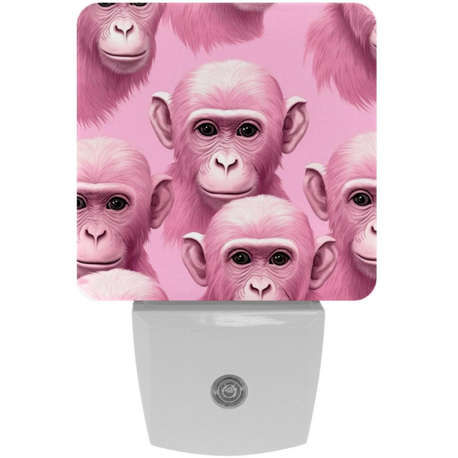 Pink monkey orangutan LED Square Night Lights - Energy Efficient ...