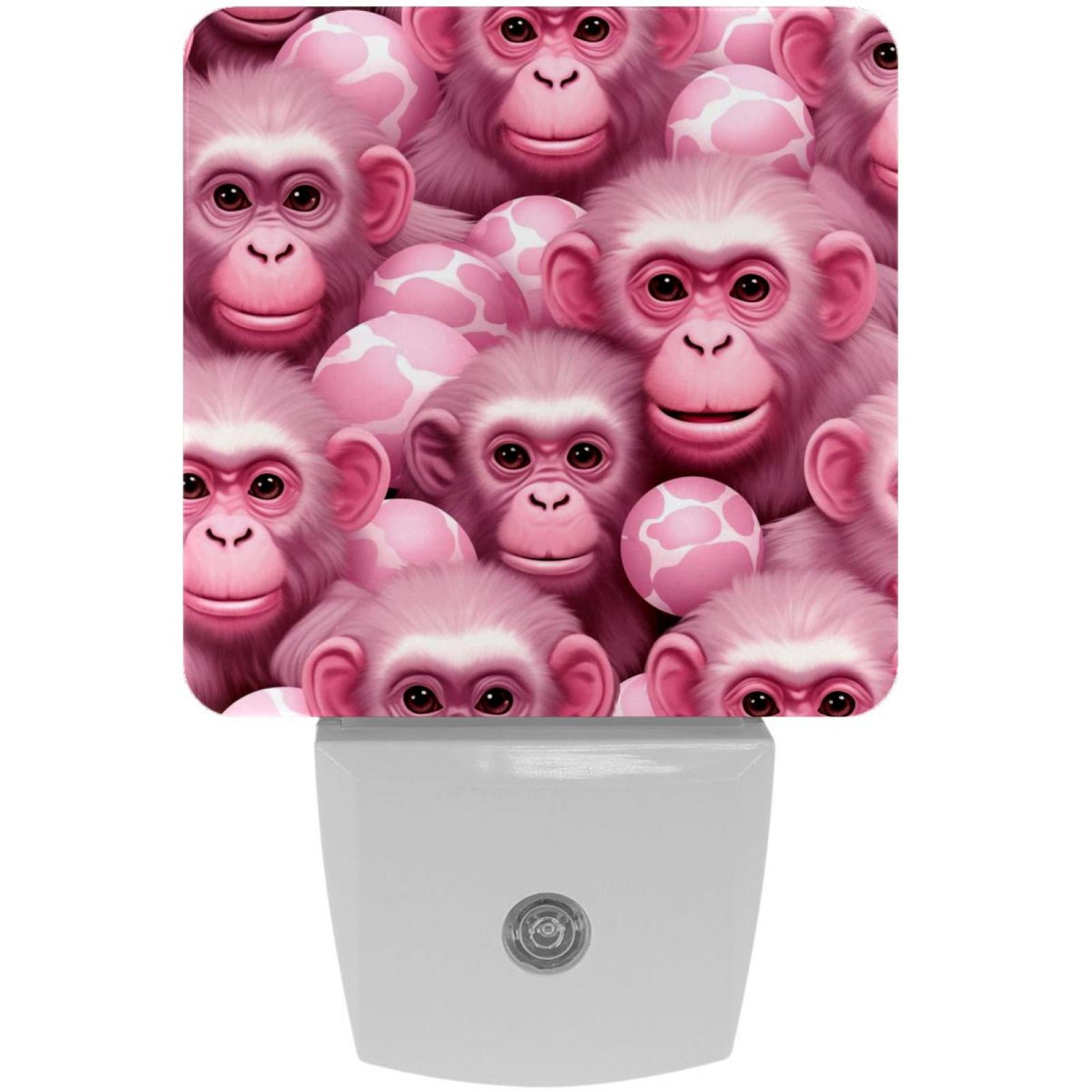 Pink monkey orangutan LED Square Night Lights - Energy Efficient ...
