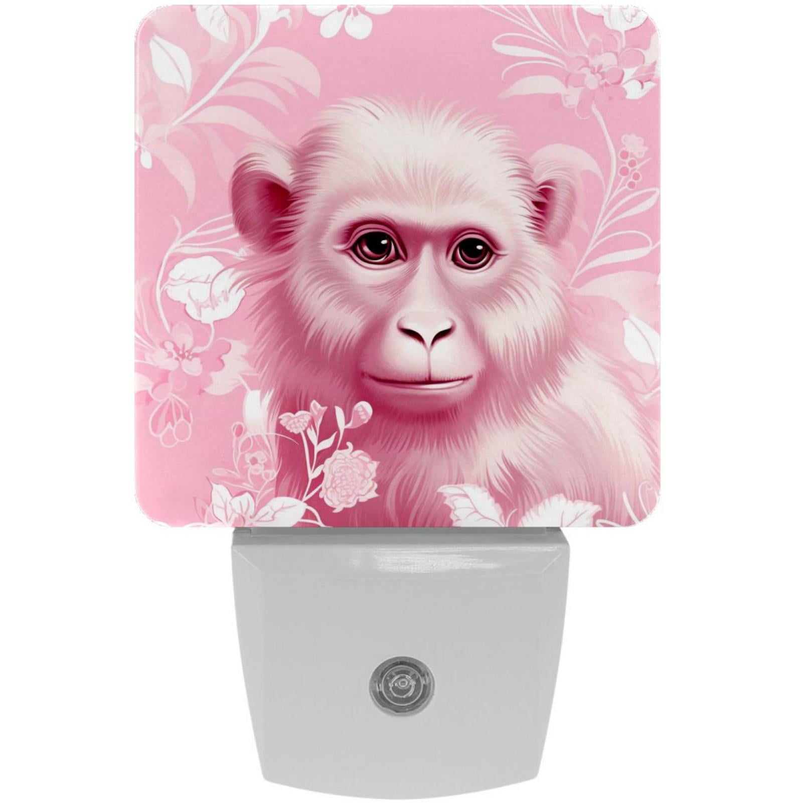 Pink monkey orangutan LED Square Night Lights - Energy Efficient Plug ...