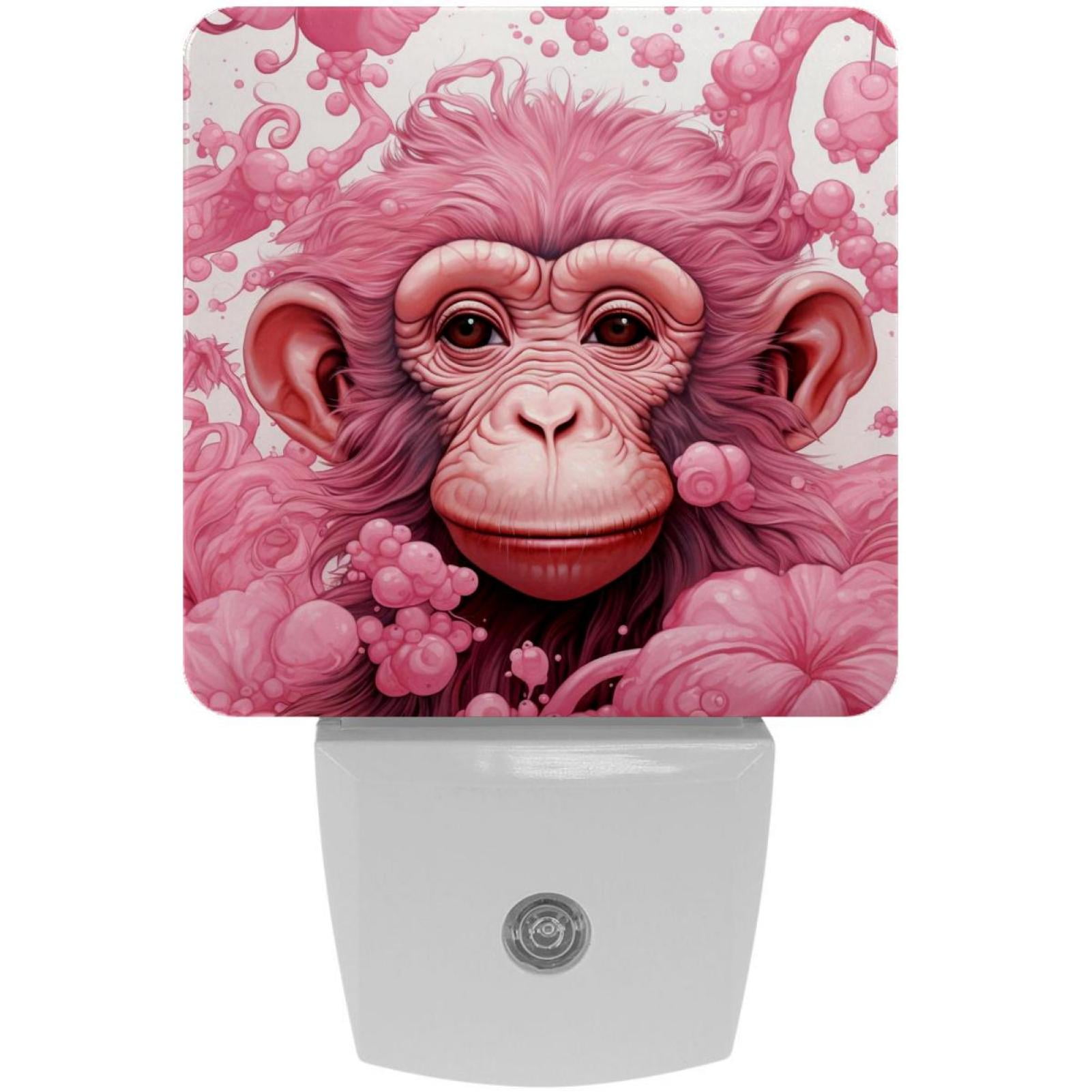 Pink monkey orangutan LED Square Night Lights - Energy Efficient and ...