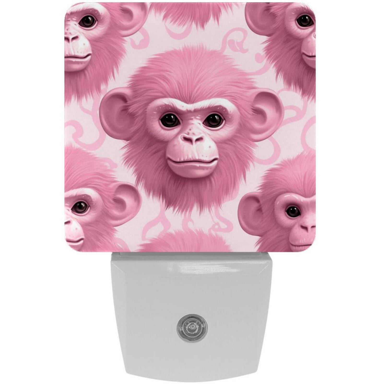 Pink monkey orangutan LED Square Night Lights - Modern Design, Soft ...
