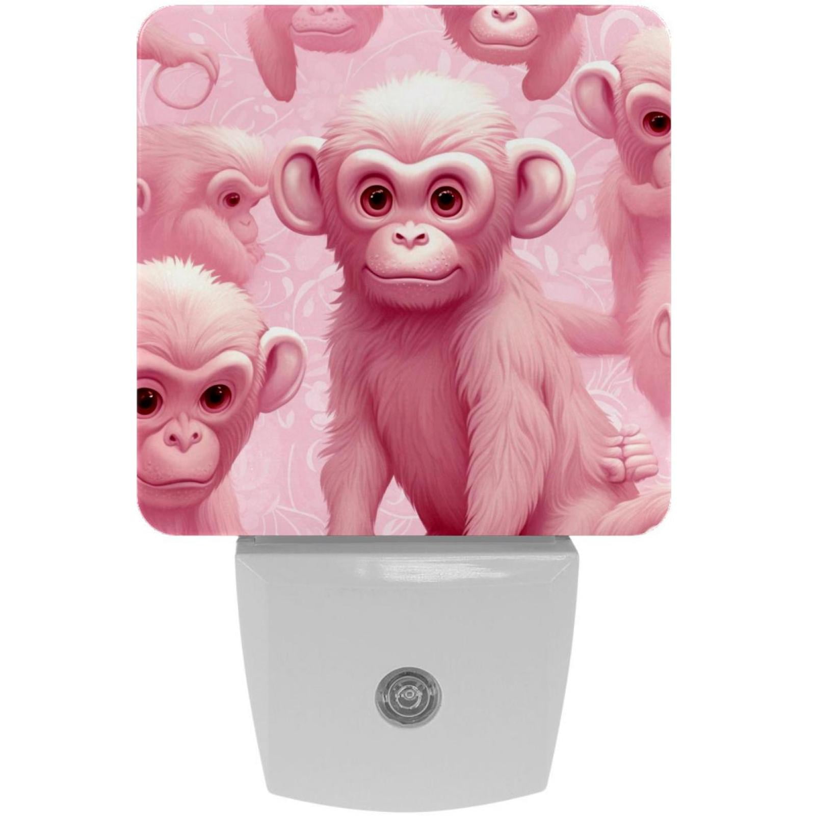 Pink monkey orangutan LED Square Night Lights - Modern and Versatile ...