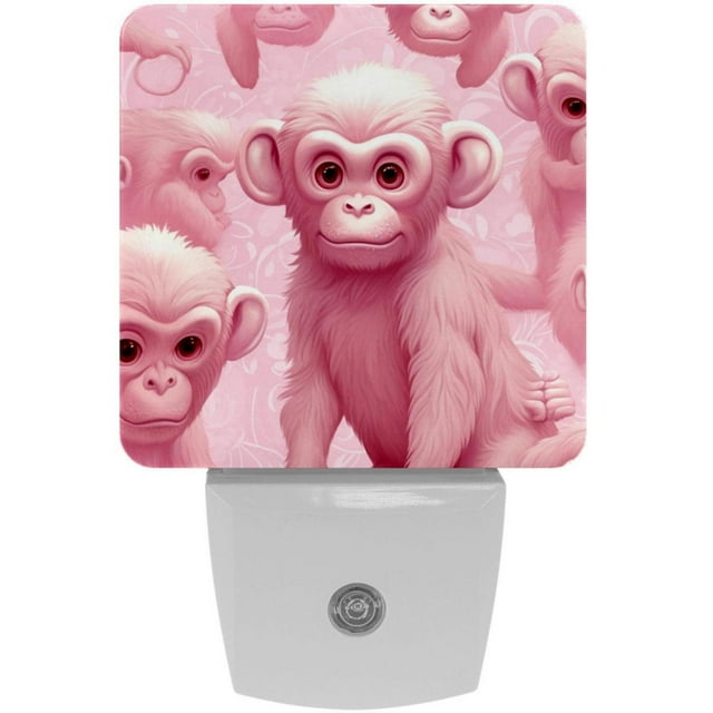 Pink monkey orangutan LED Square Night Lights - Modern and Versatile ...