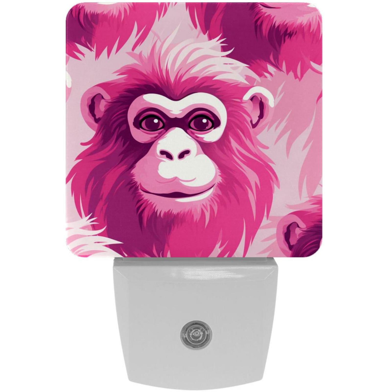 Pink monkey orangutan LED Square Night Lights - Stylish and Energy ...