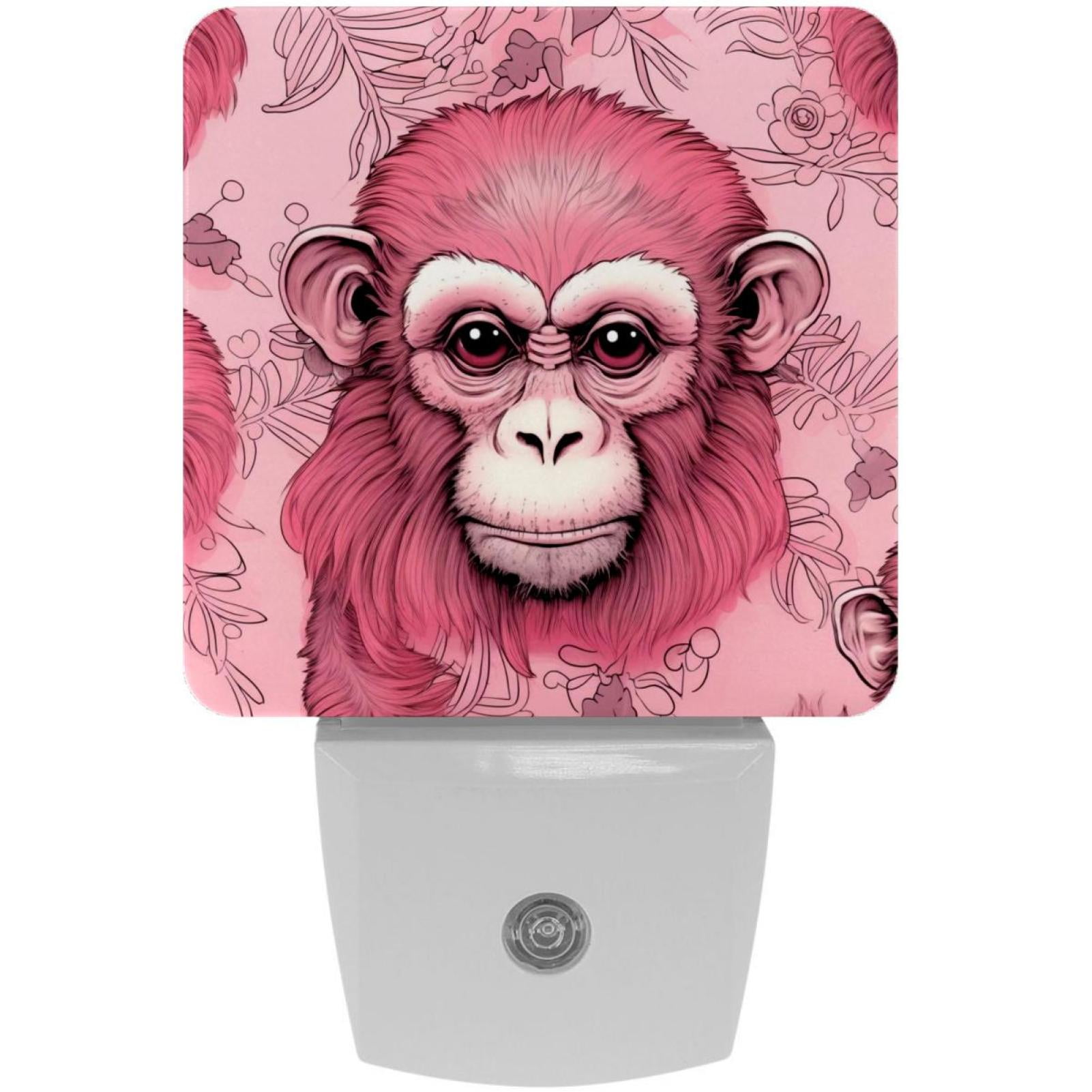 Pink monkey orangutan LED Square Night Lights - Stylish and Energy ...
