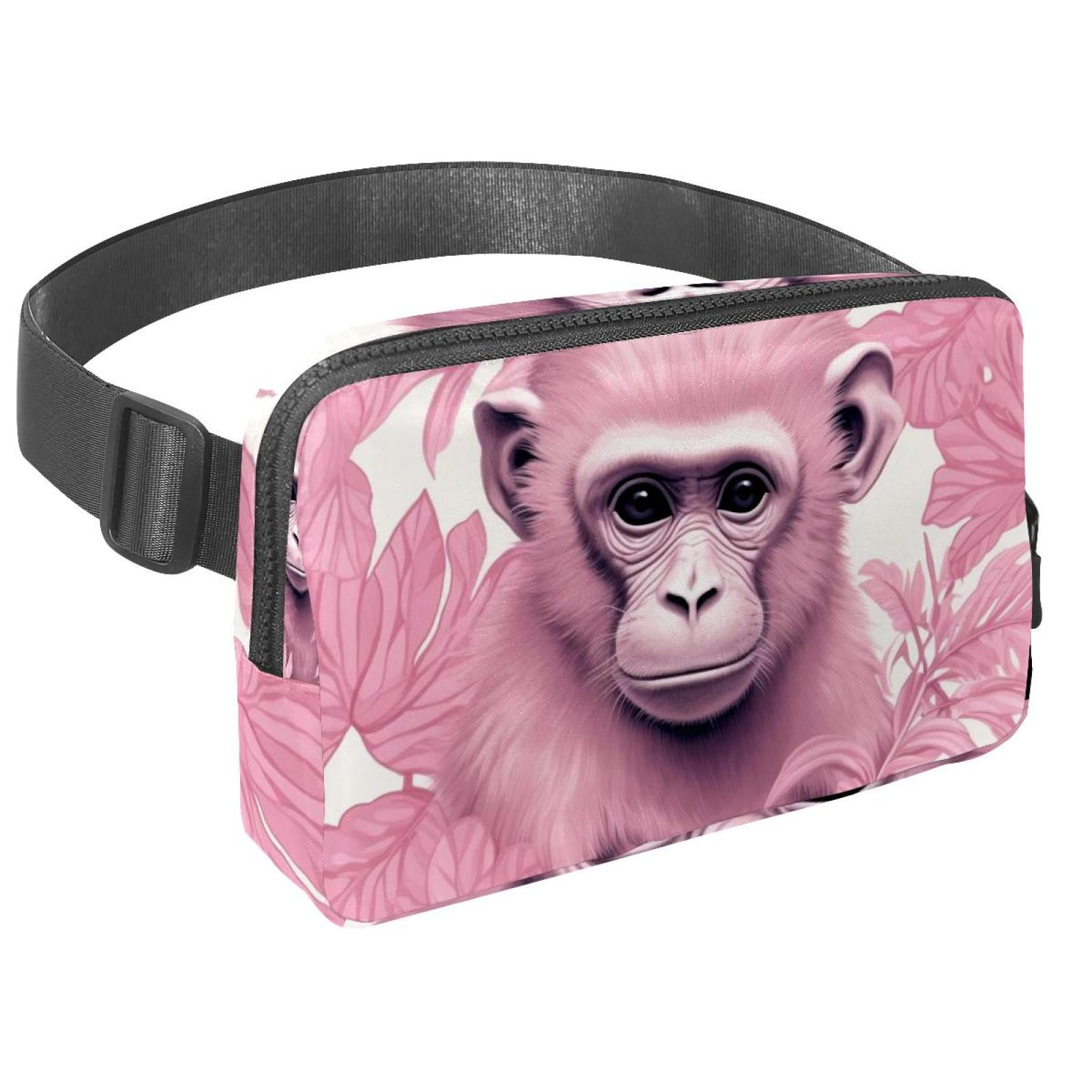 Pink monkey orangutan Lightweight Adjustable Waist Pack with Extension ...