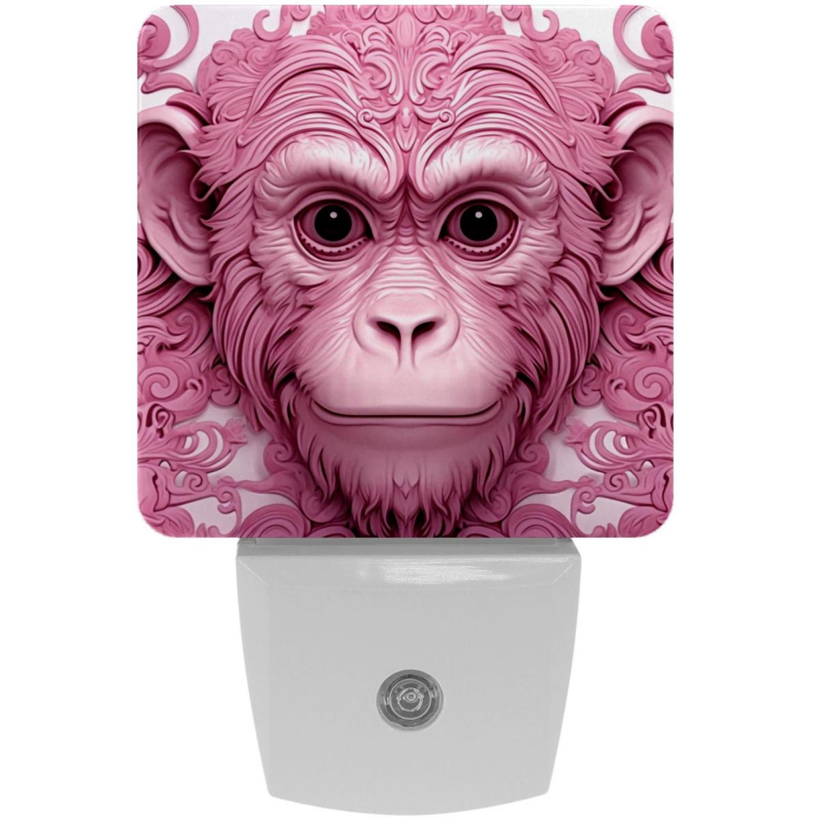 Pink monkey orangutan Square LED Night Lights - Small, Portable ...
