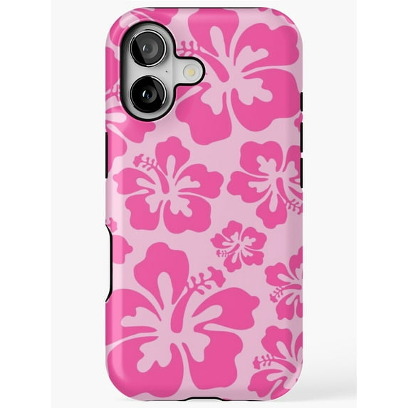 Pink on Pink Hibiscus Tropical Flower Pattern Phone Case for iPhone 17 ...