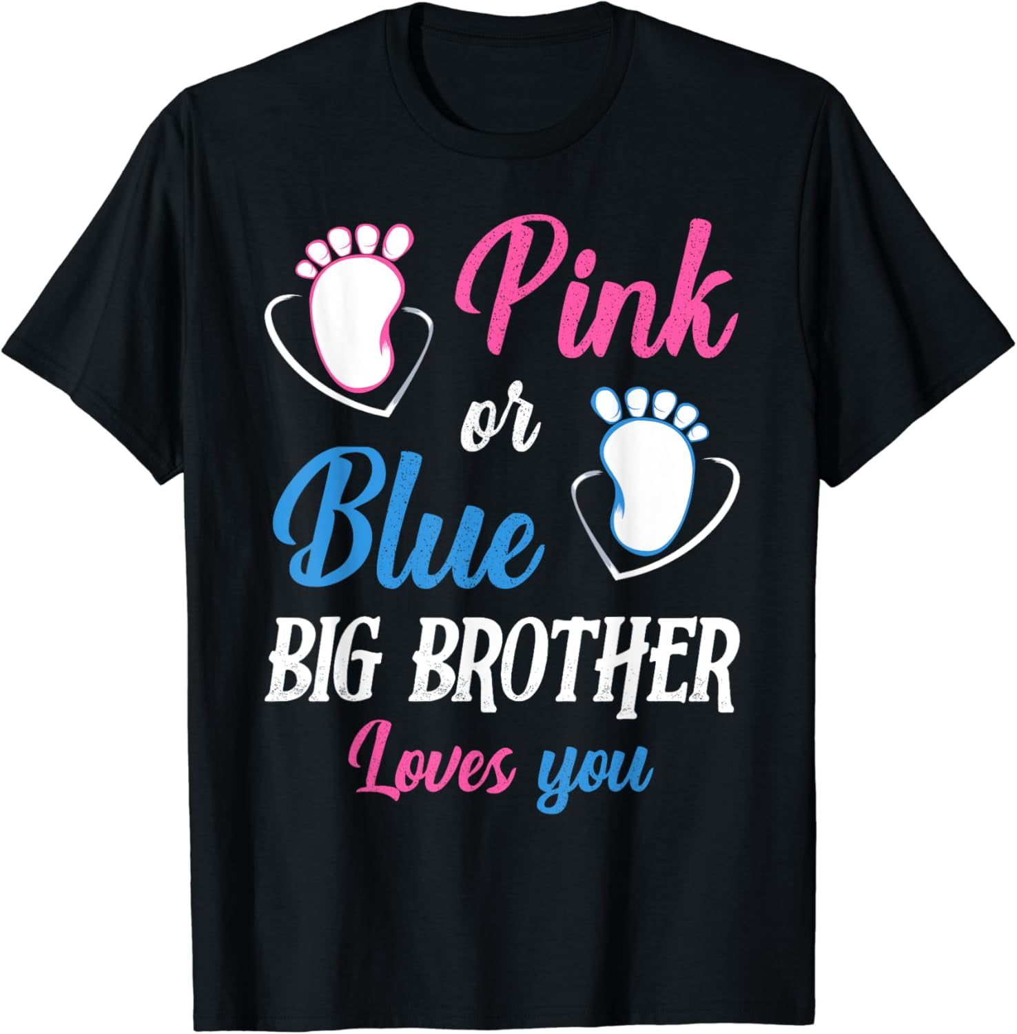 Pink or Blue Big Brother Loves You Baby Gender Reveal Party T-Shirt ...