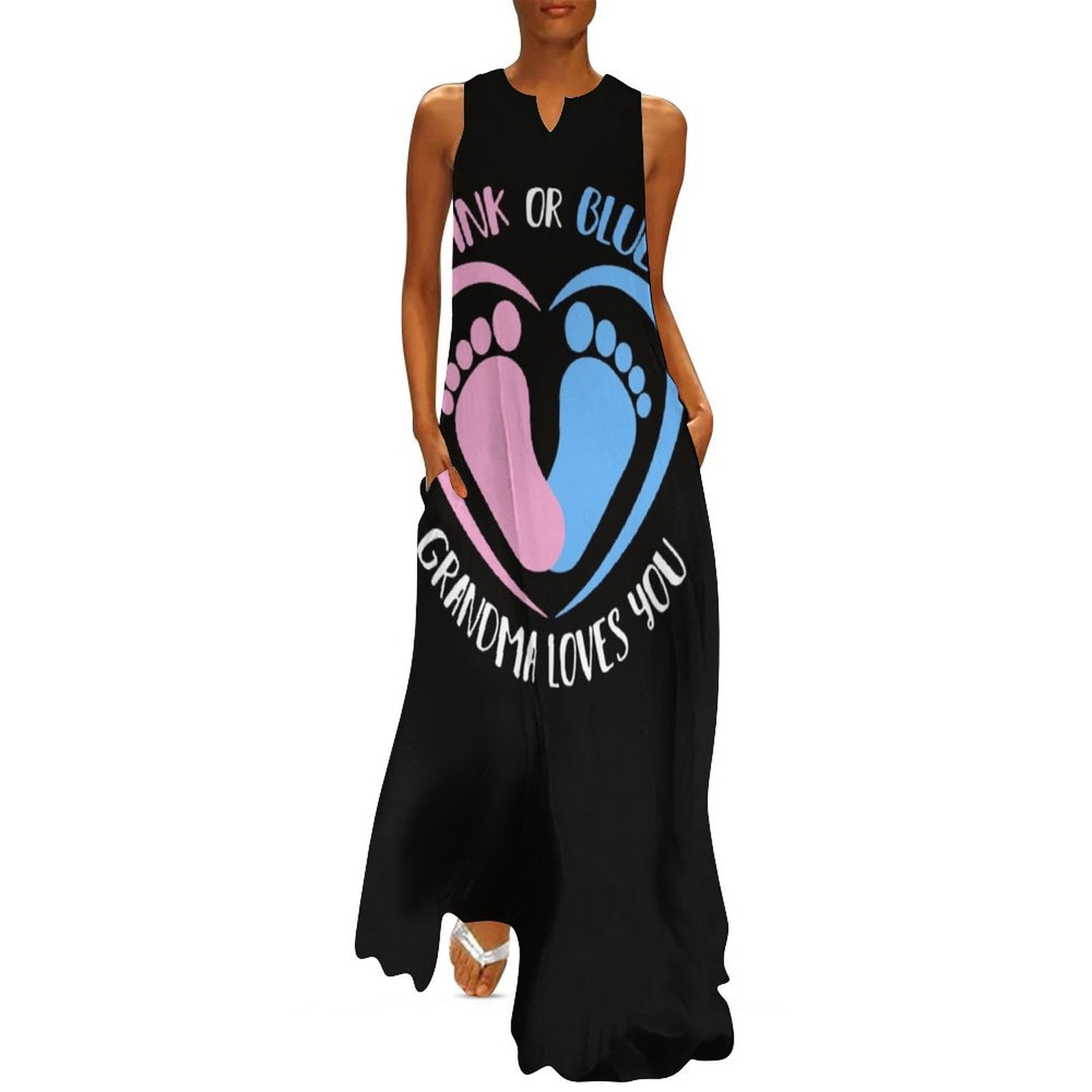 Pink or Blue Grandma Loves You Gender Reveal Long Dress dress women ...