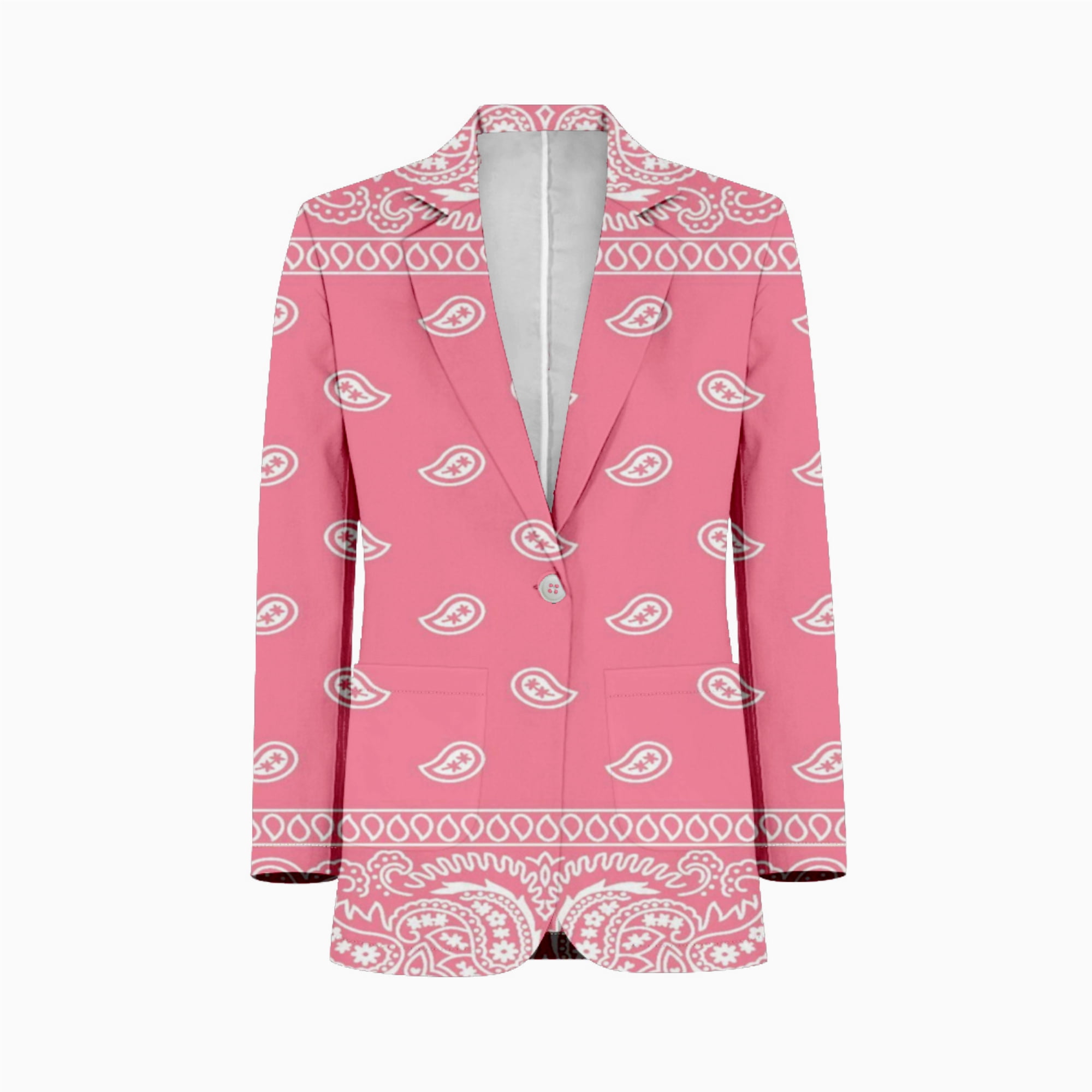 Pink paisley bandana pattern Mens Suits Shawl Collar Slim Fit Suit Mens ...