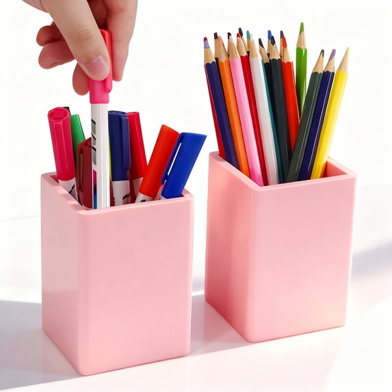 2-Pack Premium Silicone Pen Holders, Pale Pink - Durable, Eco-Friendly ...