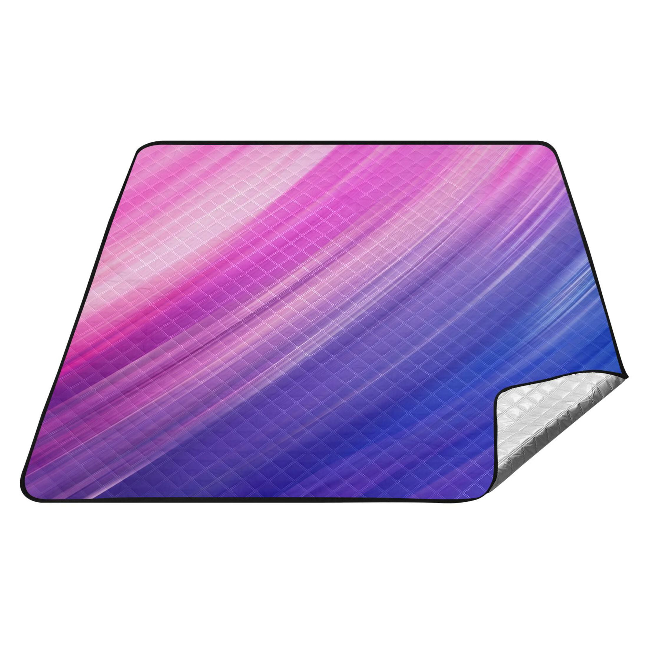Pink to Blue Gradient Color Picnic Blanket Sandproof Foldable Beach ...