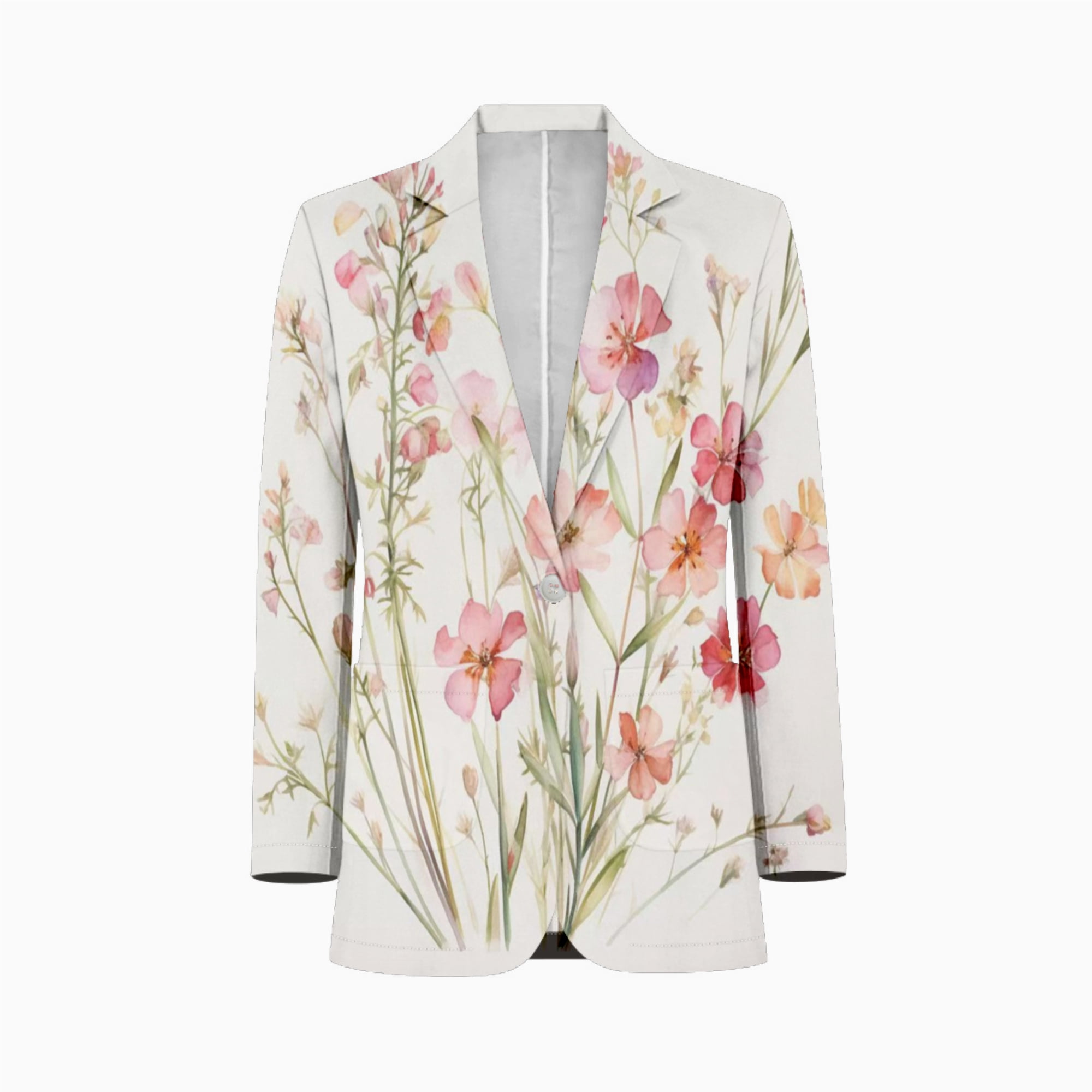 Pink wildflowers (2) Customized Men's Suits full man Shawl Collar ...