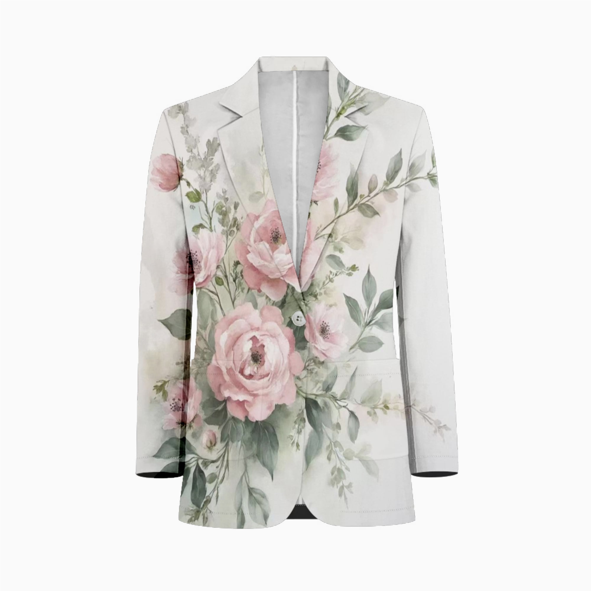 Pink wildflowers (4) Customized Men's Suits full man Shawl Collar ...