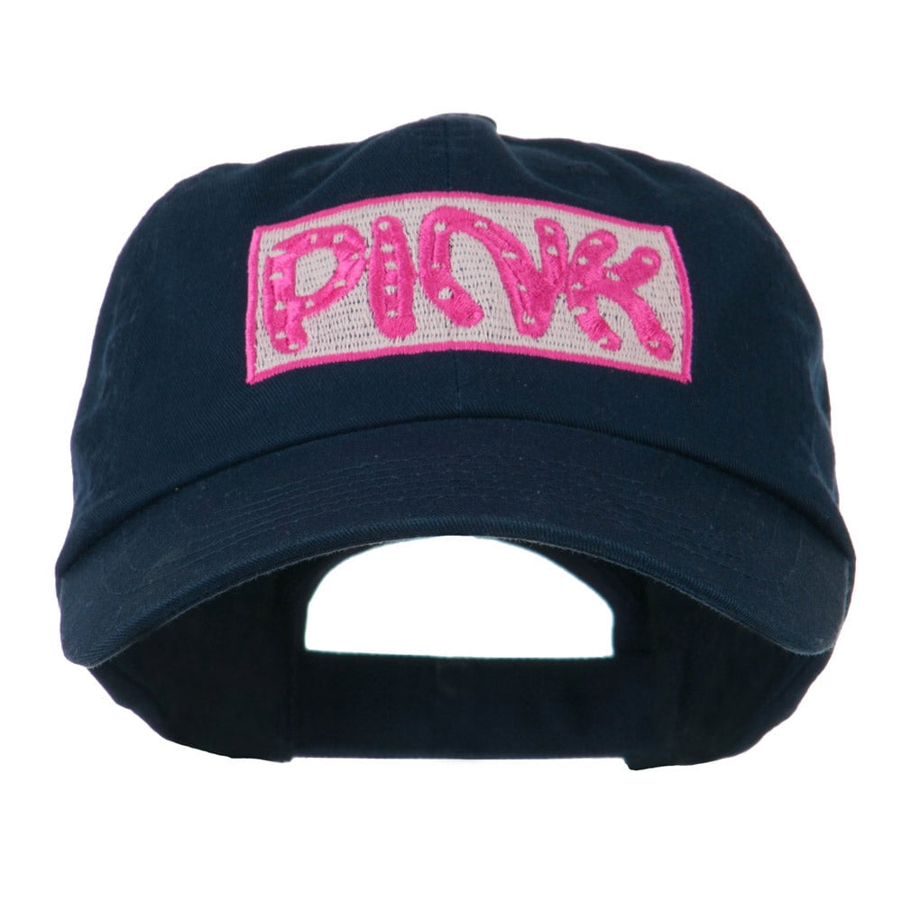 Pink with Border Background Embroidered Cap - Navy OSFM - Walmart.com