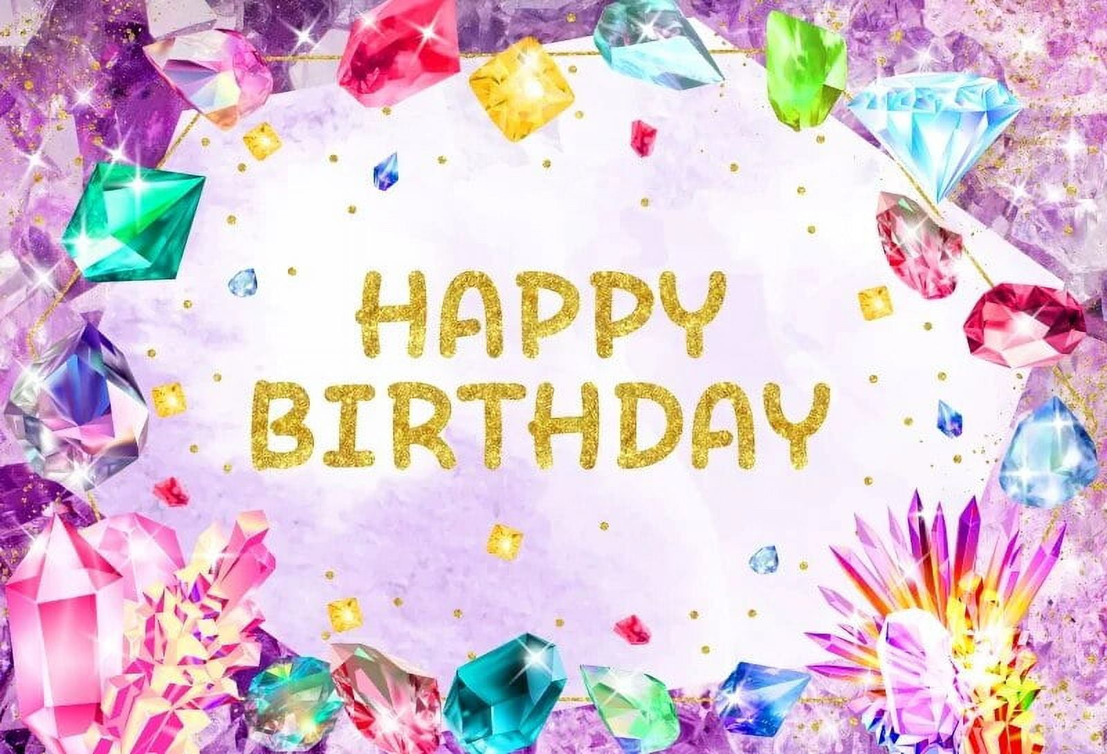 PinkCrystal Birthday Backdrop She is a Gem Let's Rock Glitter Gemstone ...
