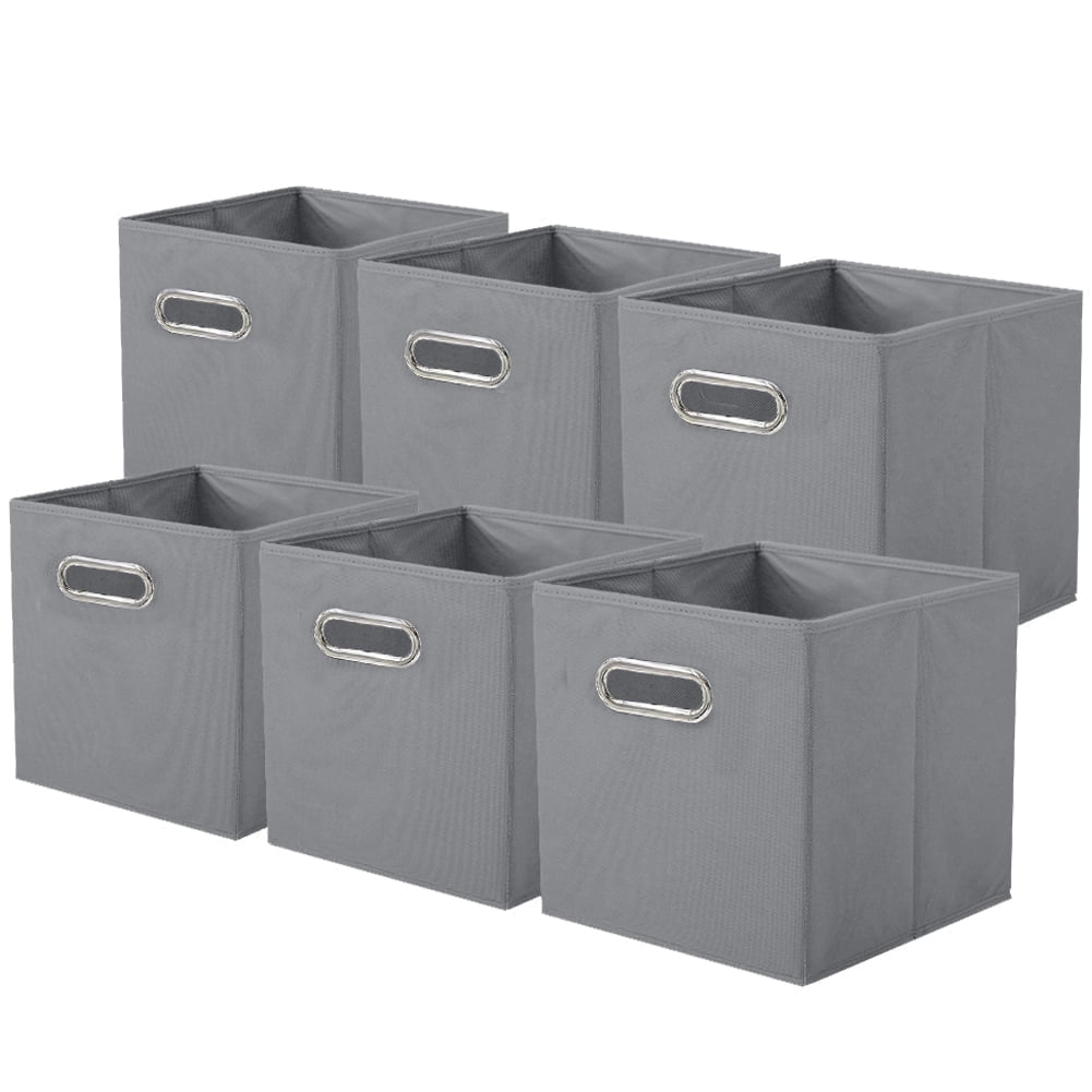PinkSheep Collapsible Cube Storage Bins, Fabric Cubby Organizer, 6 Pack ...