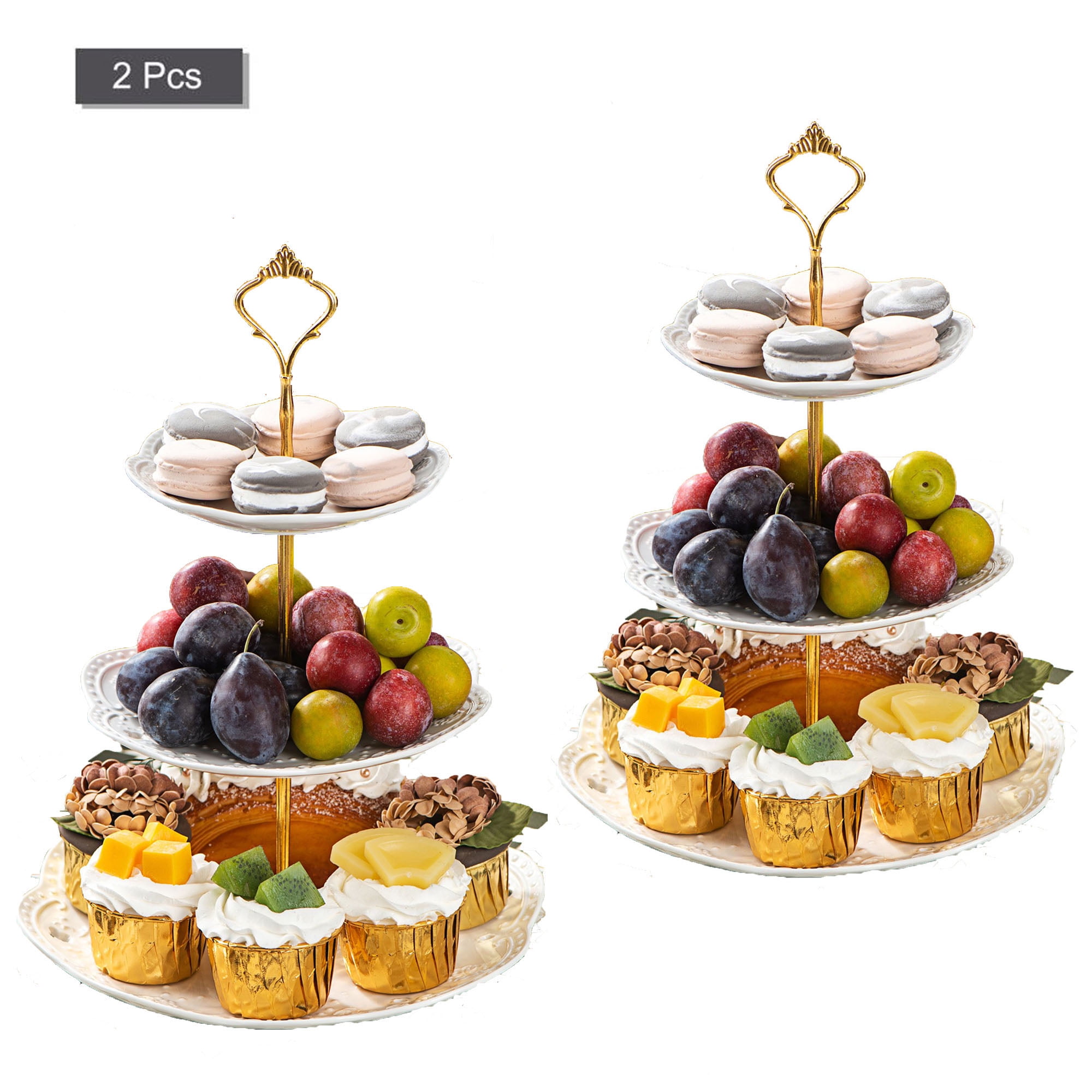 PinkSheep 3 Set Cupcake Display Stand, 3 Tier Plastic Dessert Serving ...