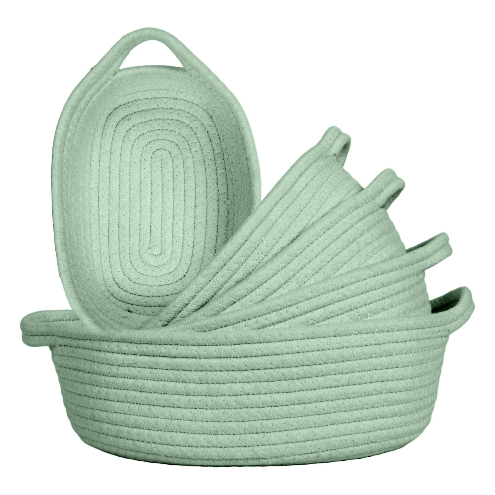 PinkSheep 5 Pack Woven Baskets for Storage, Cotton Rope Basket Small ...