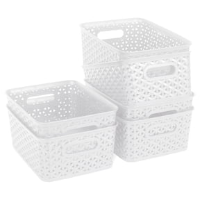 White Plastic Storage Baskets