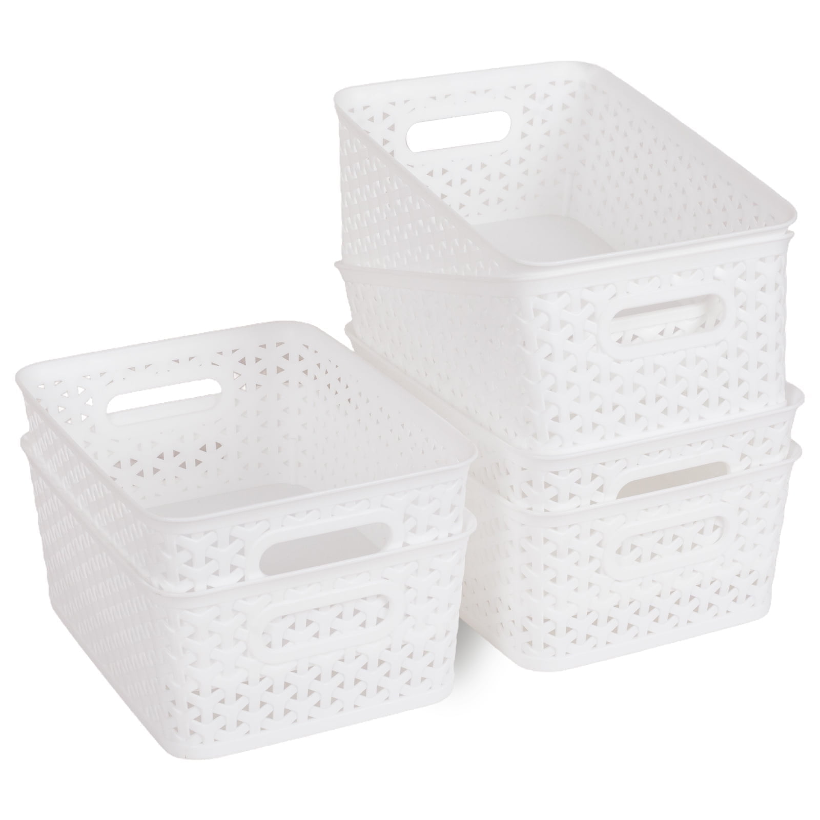 PinkSheep 6 Pack Plastic Storage Baskets Small Organizer Basket Bins ...