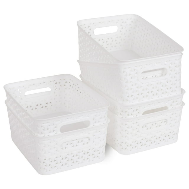 PinkSheep 6 Pack Plastic Storage Baskets Small Organizer Basket Bins ...