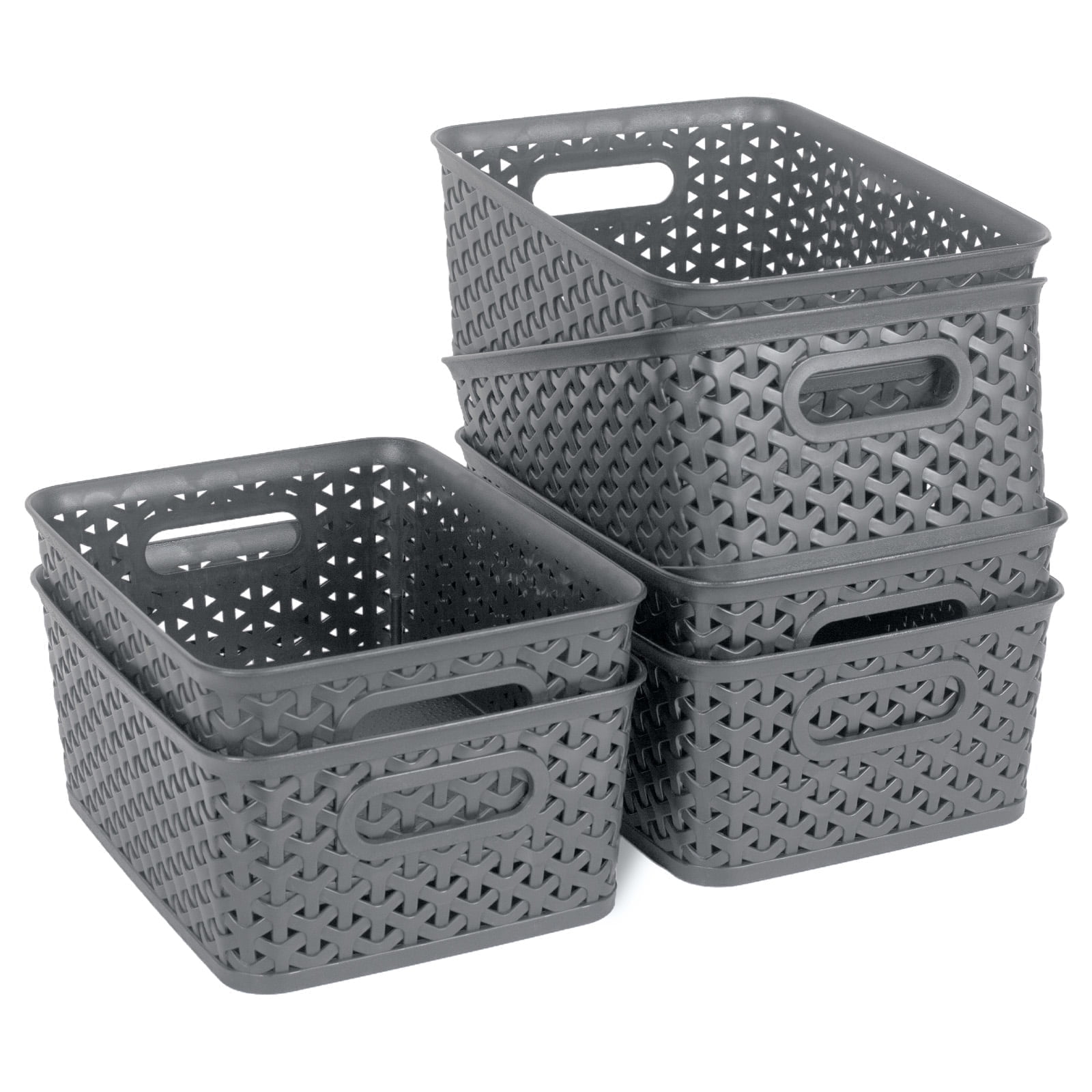 PinkSheep 6 Pack Plastic Storage Baskets Small Organizer Basket Bins ...