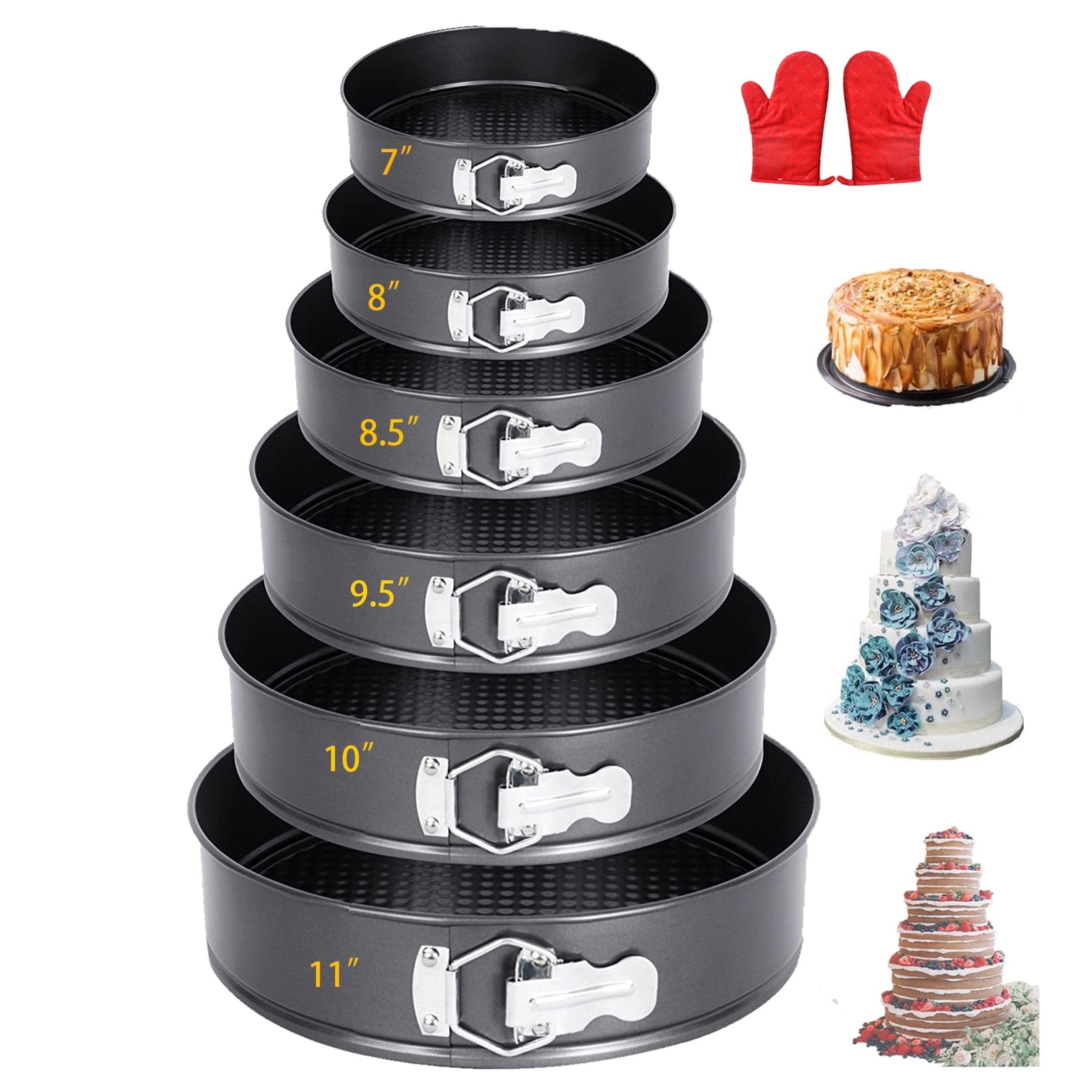 PinkSheep 6-Piece Non-stick Springform Cheesecake Baking Pan Set with Silicone Gloves - Walmart.com