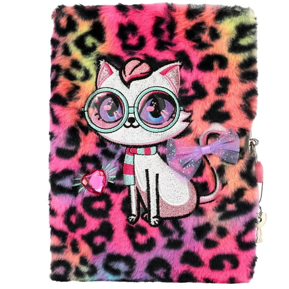 PinkSheep Cute Lockable Cat Furry Diary for Girls, Secret Kitten ...