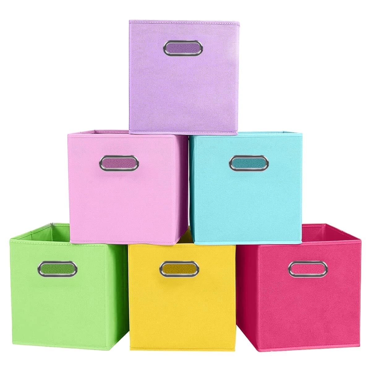 PinkSheep Collapsible Fabric Cube Storage Bins, 11" Storage Cubes ...