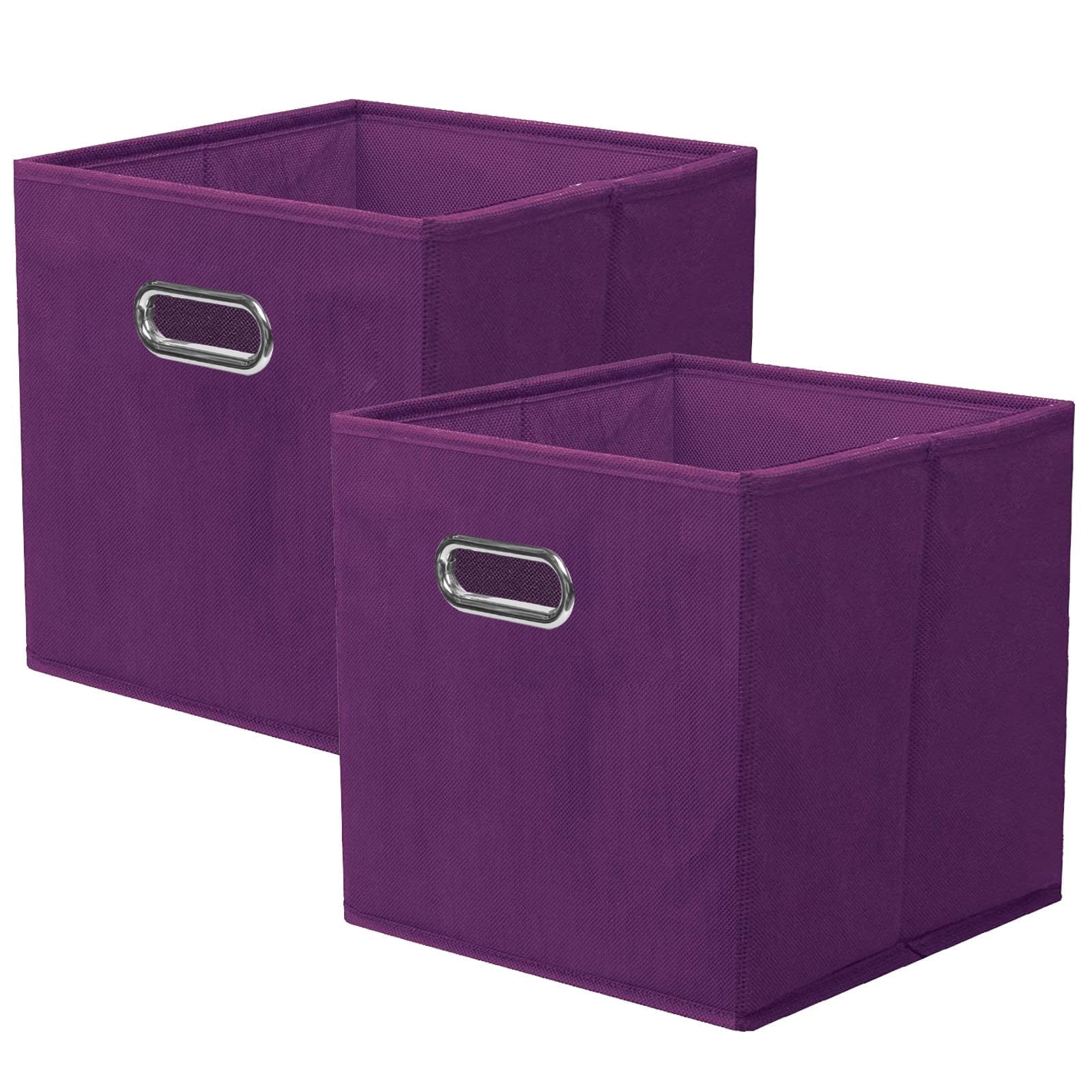 "PinkSheep 2 Pack Foldable Fabric Storage Cube Bins, 11"" Organizer Basket for Shelf Storage ...