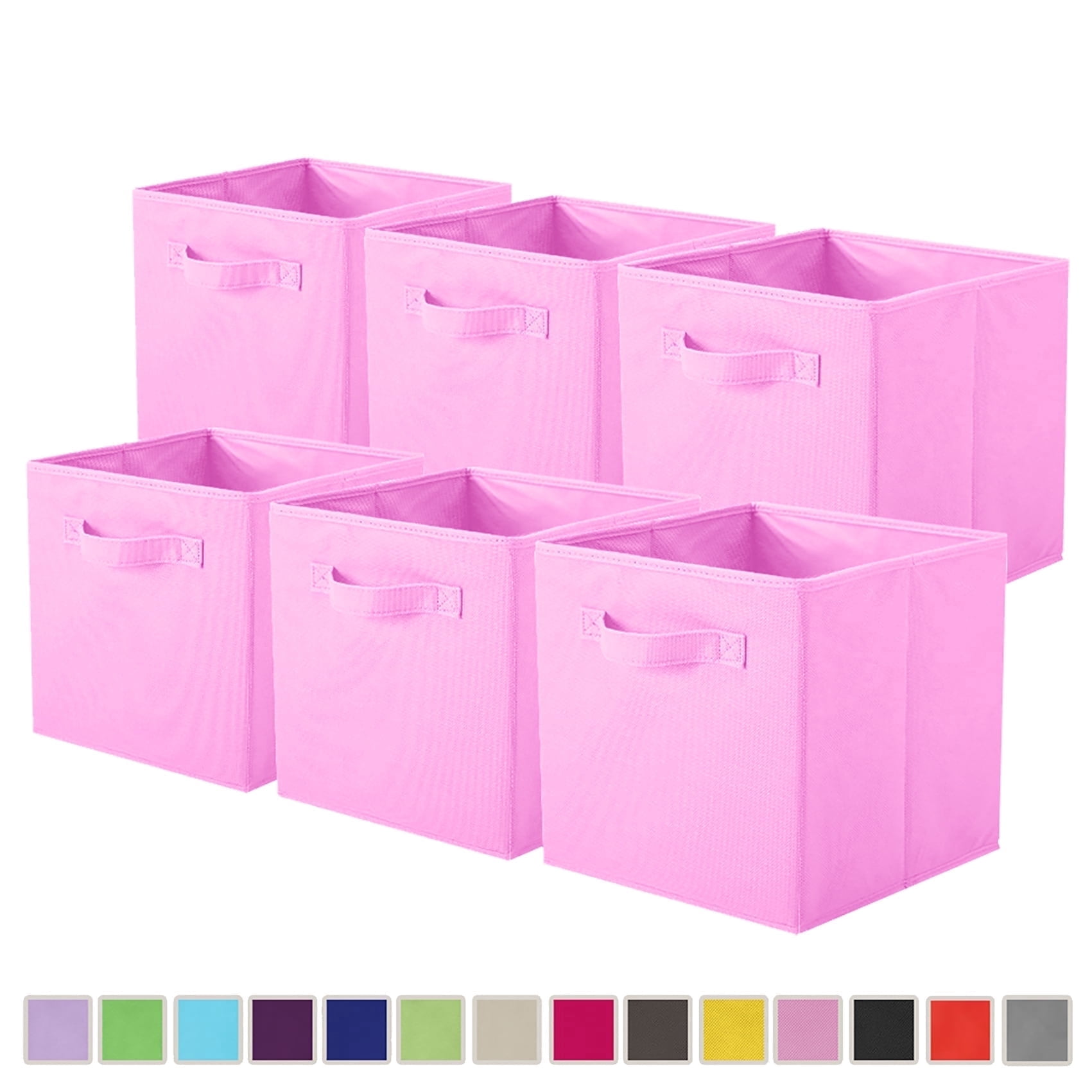 PinkSheep Collapsible Fabric Cube Storage Bins, Storage Cubes Basket ...