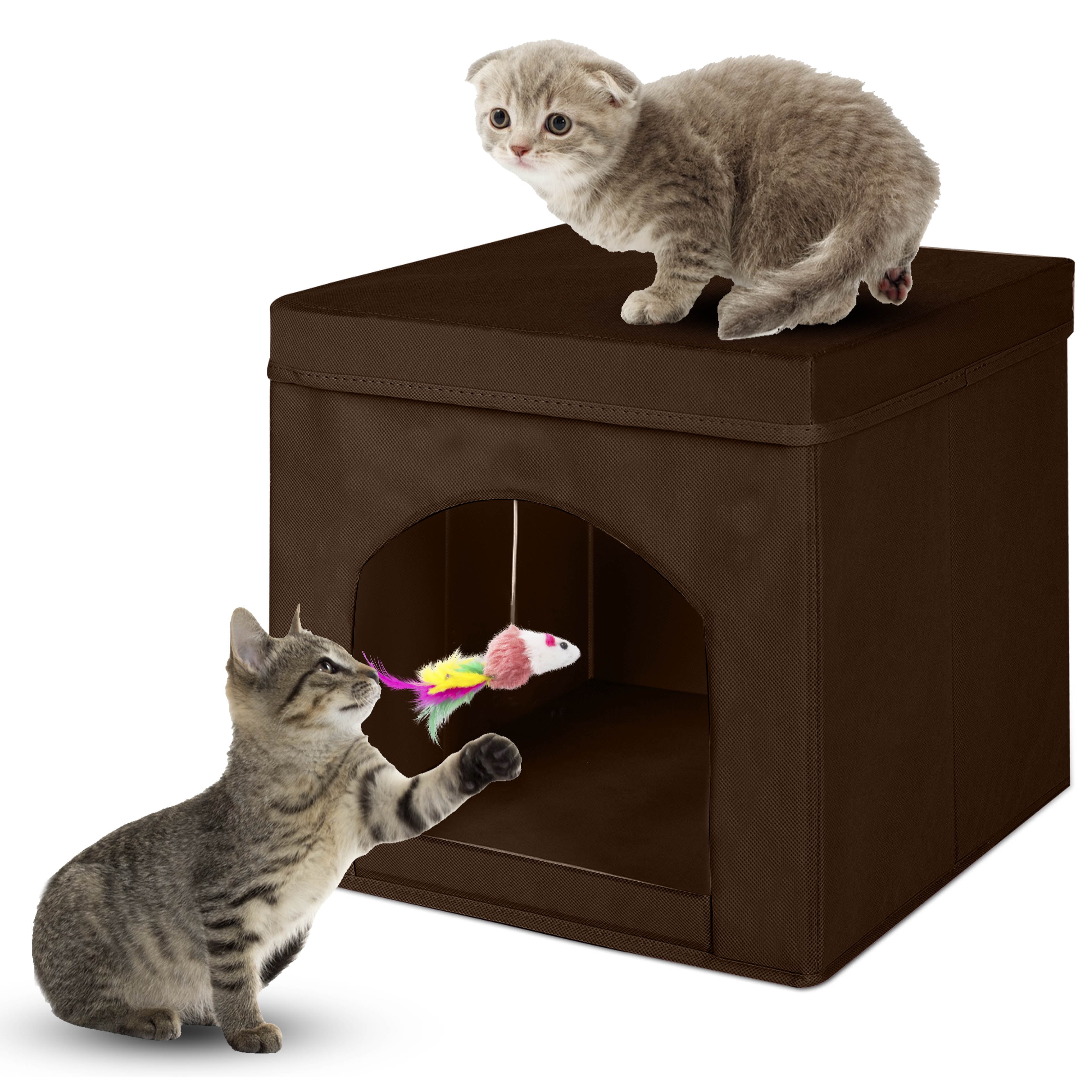 PinkSheep Collapsible Fabric Cat House Cat Bed Cave Cat Cube Condo for ...