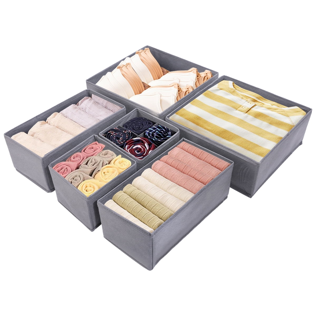 PinkSheep Foldable Dresser Drawer Organizer, Fabric Closet Storage Bins ...