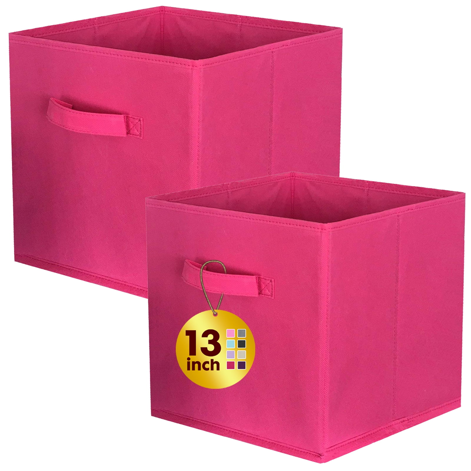 PinkSheep Foldable Fabric Cube Storage Bins, 13" Cube Organizer Basket ...